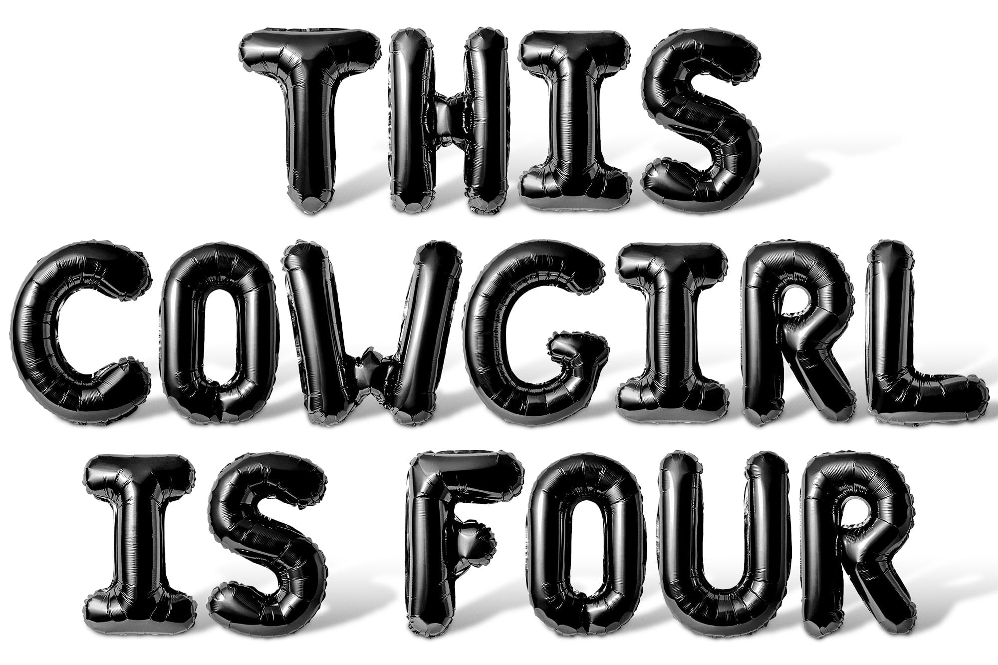 Letter Balloons - THIS COWGIRL IS FOUR 16" Inch Alphabet Letters Foil ...