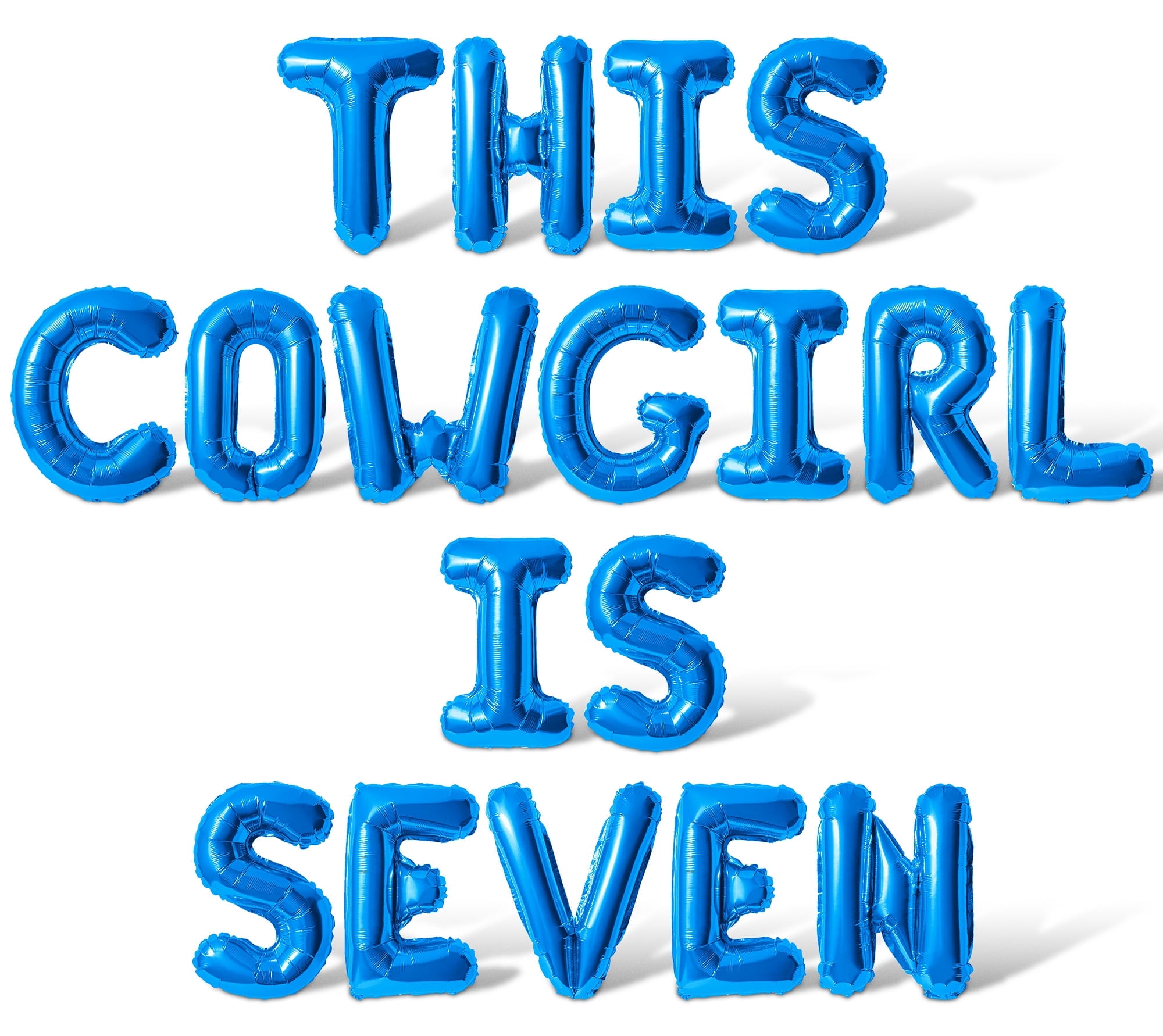 Letter Balloons - THIS COWGIRL IS SEVEN 16" Inch Alphabet Letters Foil ...