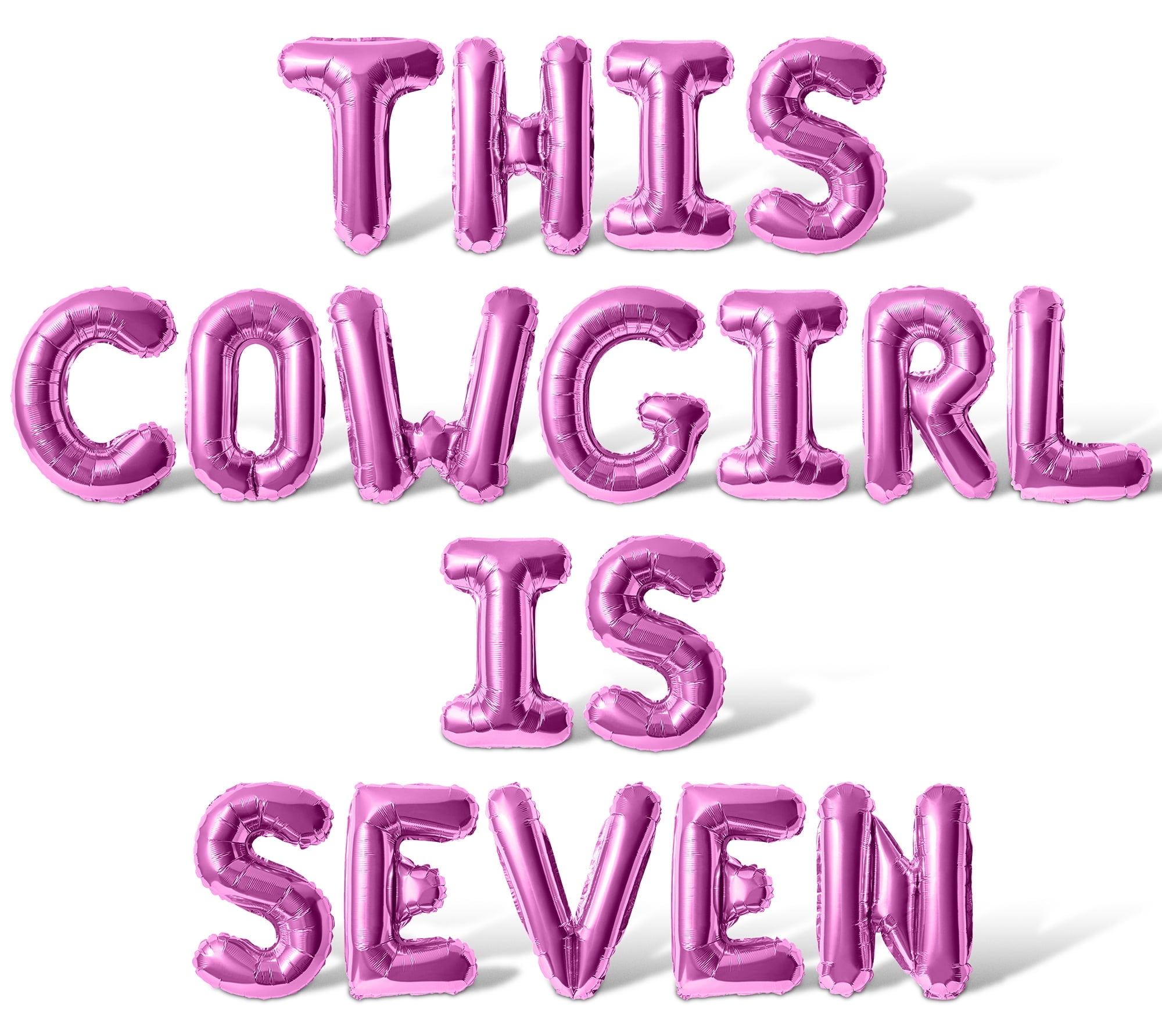 Letter Balloons - THIS COWGIRL IS SEVEN 16" Inch Alphabet Letters Foil ...