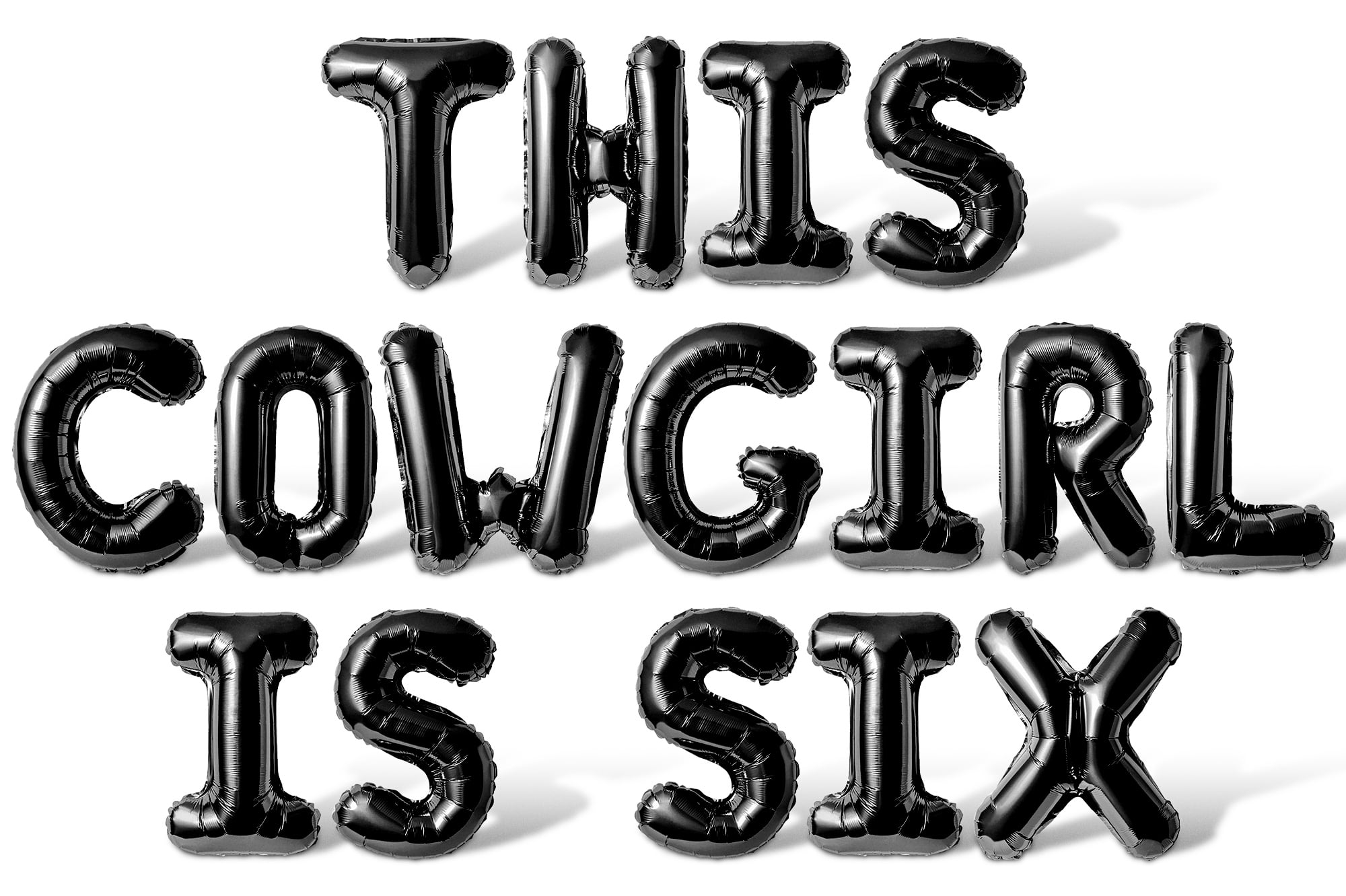 Letter Balloons - THIS COWGIRL IS SIX 16" Inch Alphabet Letters Foil ...