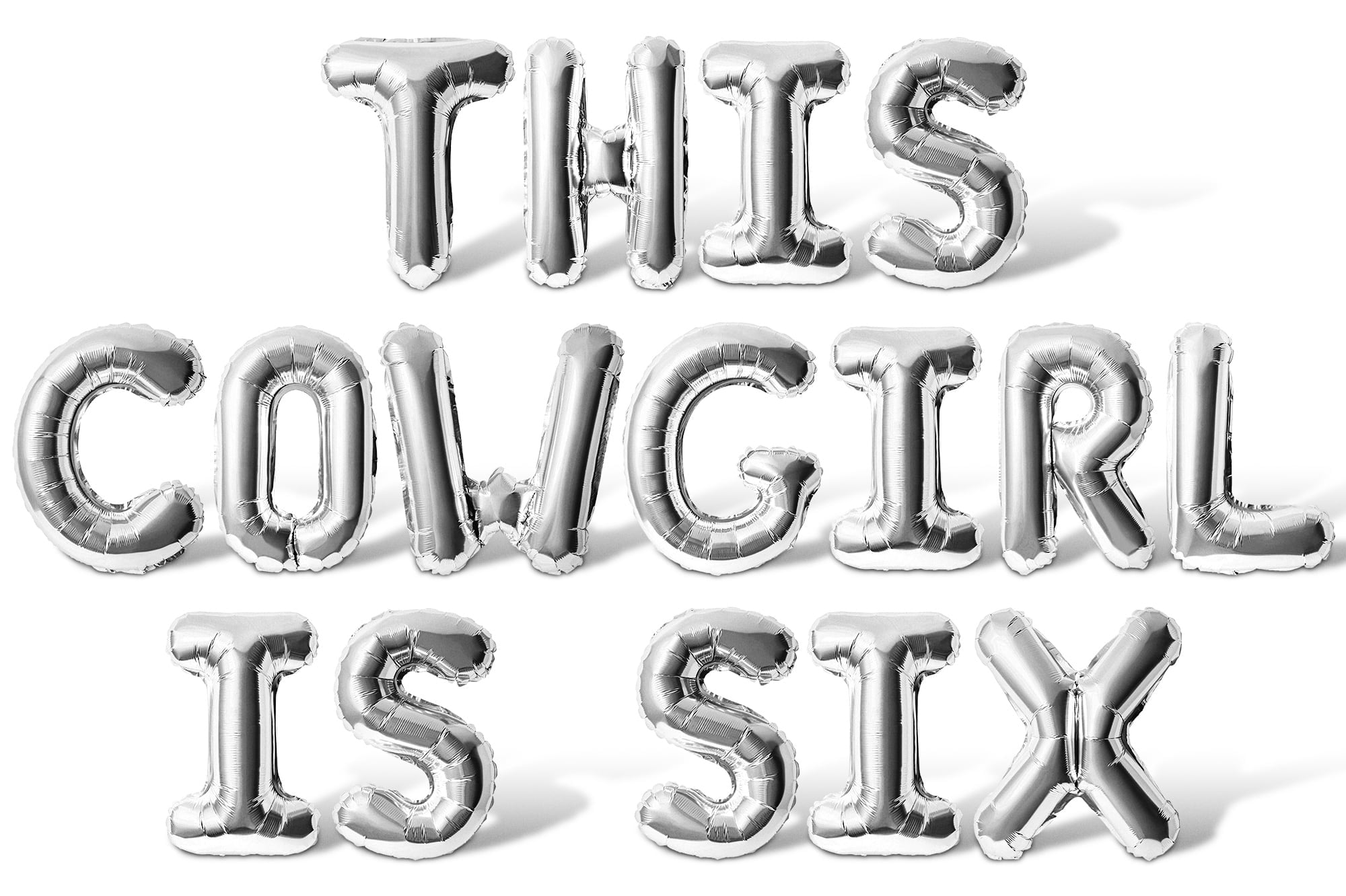 Letter Balloons - THIS COWGIRL IS SIX 16" Inch Alphabet Letters Foil ...
