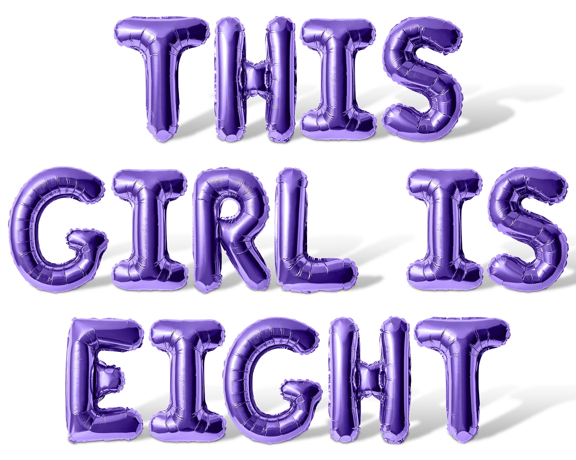 Letter Balloons - THIS GIRL IS EIGHT 16" Inch Alphabet Letters Foil ...