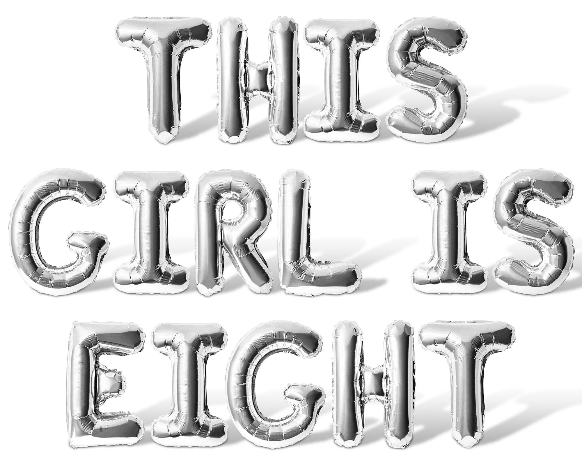 Letter Balloons - THIS GIRL IS EIGHT 16" Inch Alphabet Letters Foil ...