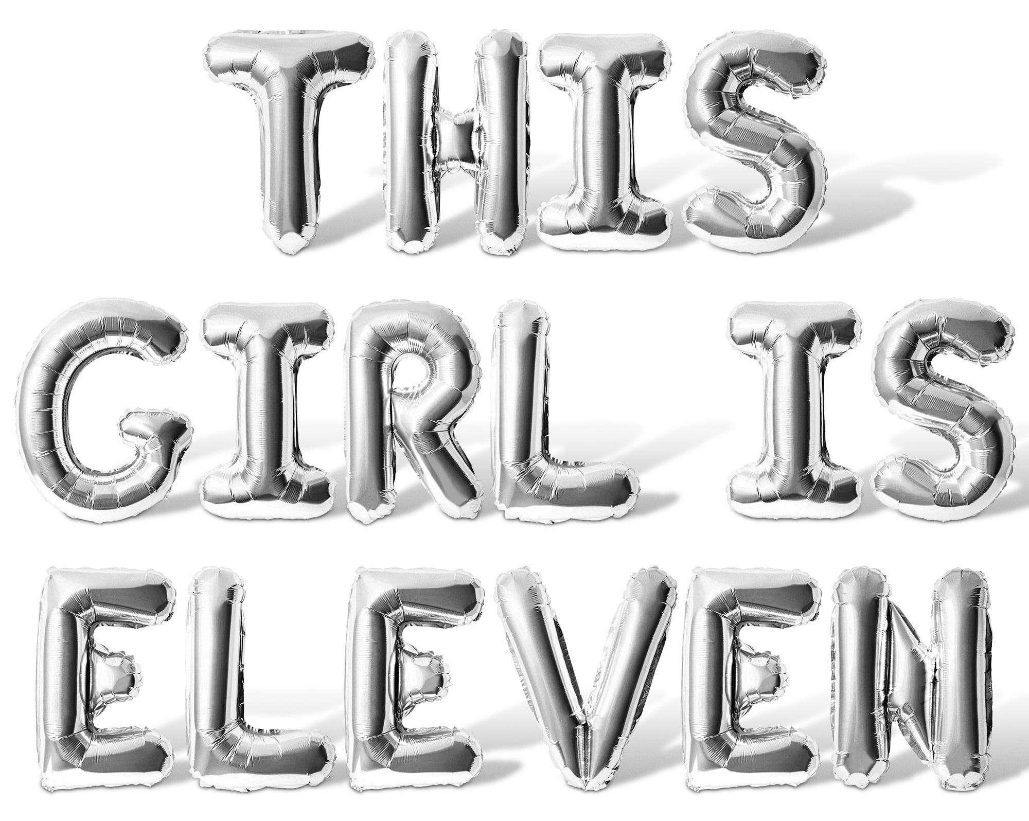 Letter Balloons - THIS GIRL IS ELEVEN 16" Inch Alphabet Letters Foil ...