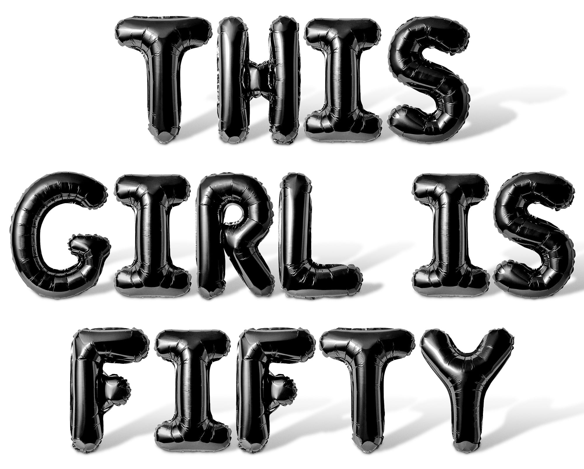 Letter Balloons - THIS GIRL IS FIFTY 16" Inch Alphabet Letters Foil ...