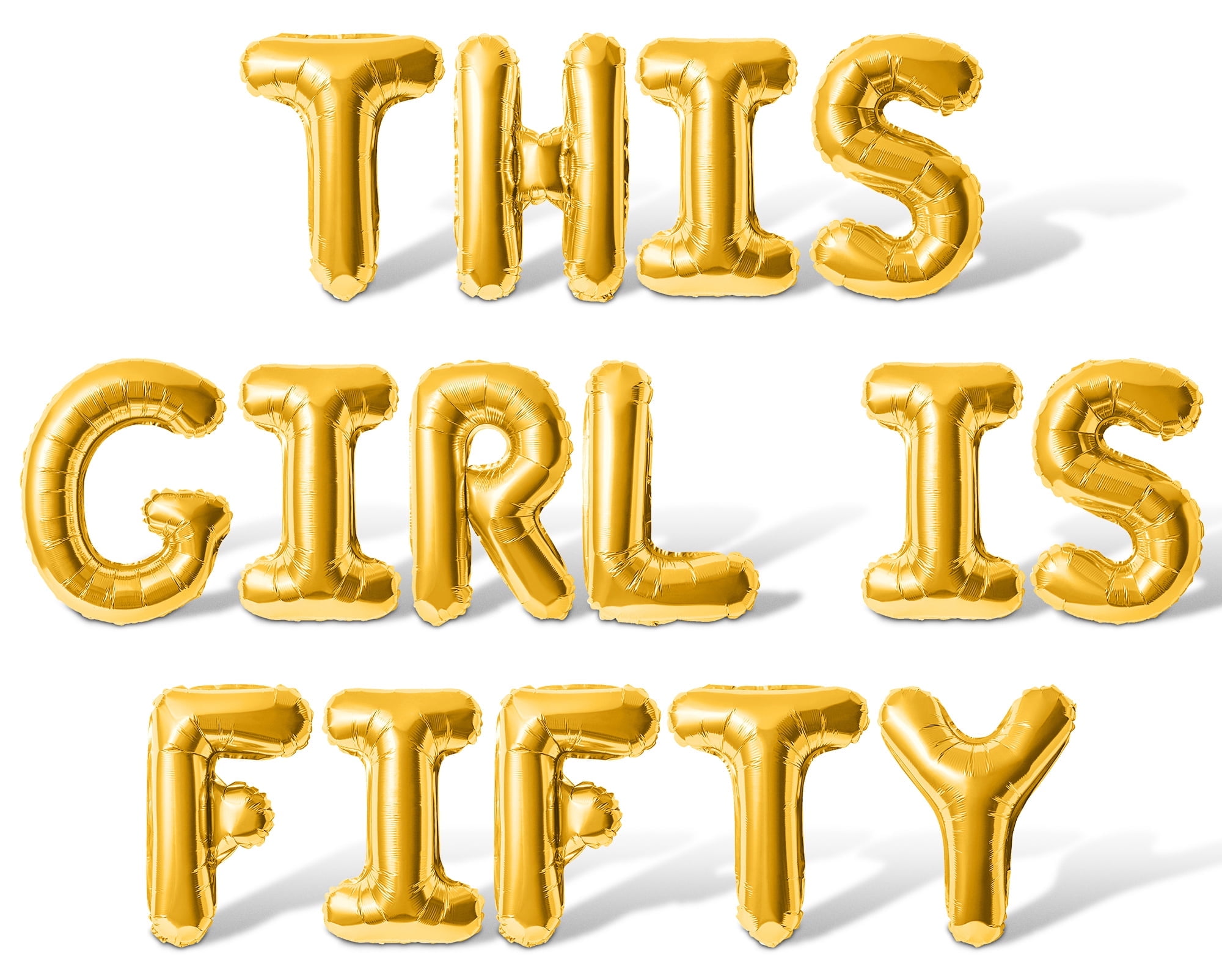 Letter Balloons - THIS GIRL IS FIFTY 16" Inch Alphabet Letters Foil ...