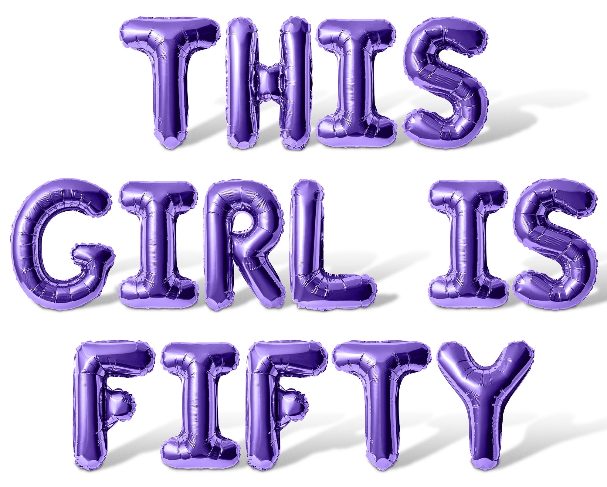 Letter Balloons - THIS GIRL IS FIFTY 16" Inch Alphabet Letters Foil ...