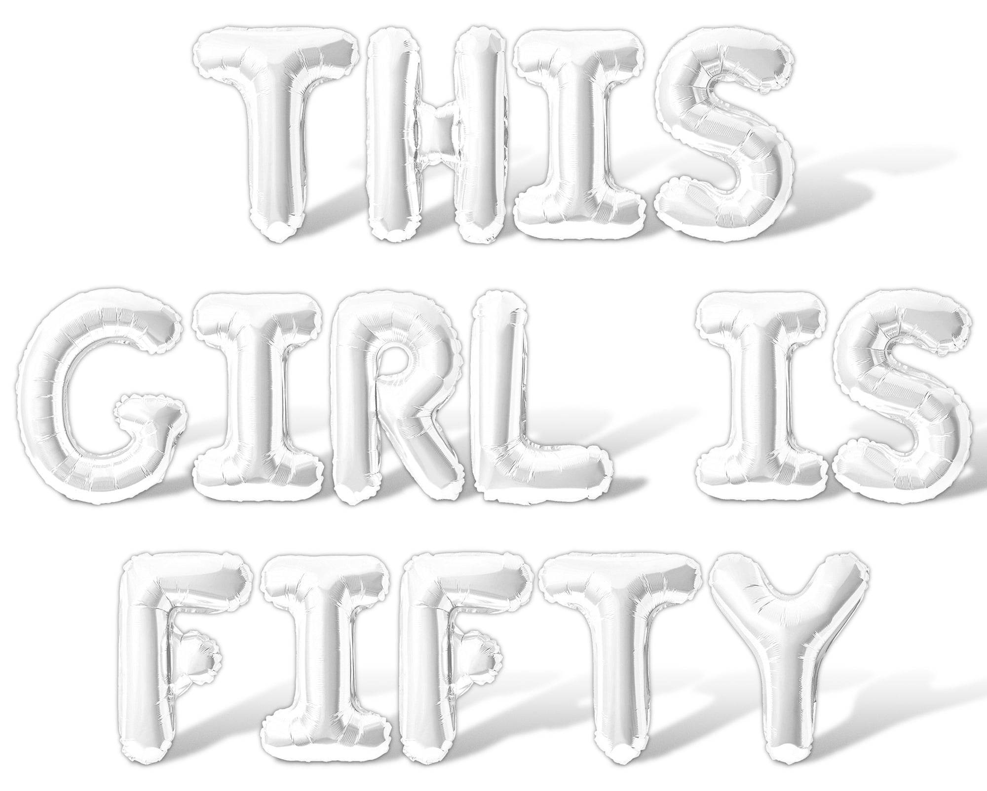 Letter Balloons - THIS GIRL IS FIFTY 16" Inch Alphabet Letters Foil ...