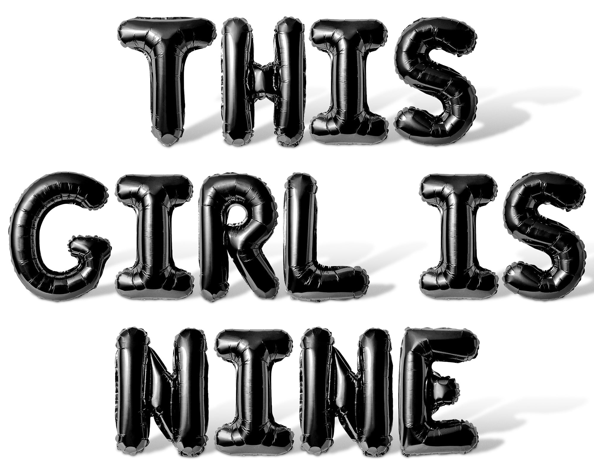 Letter Balloons - THIS GIRL IS NINE 16" Inch Alphabet Letters Foil ...