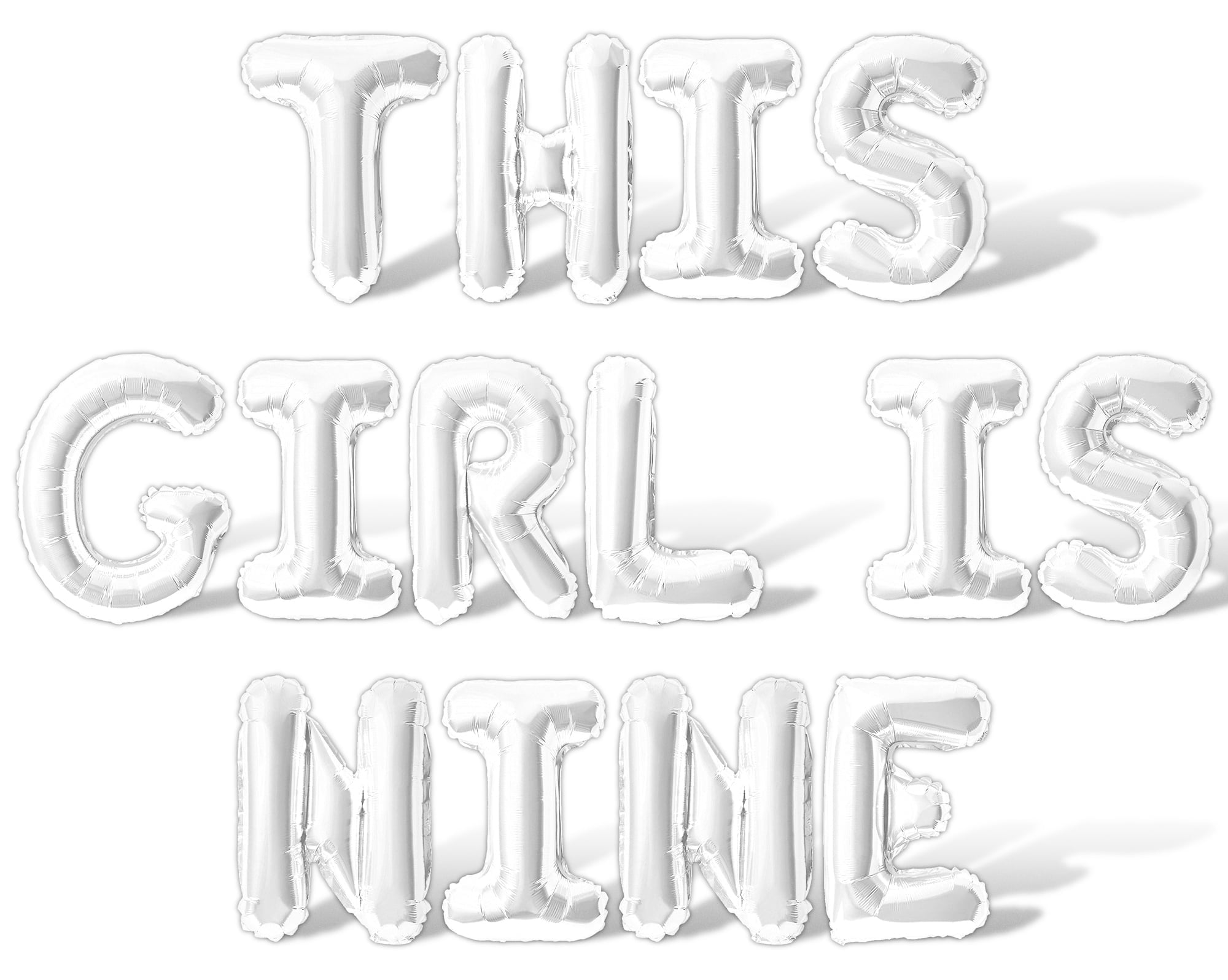 Letter Balloons - THIS GIRL IS NINE 16" Inch Alphabet Letters Foil ...
