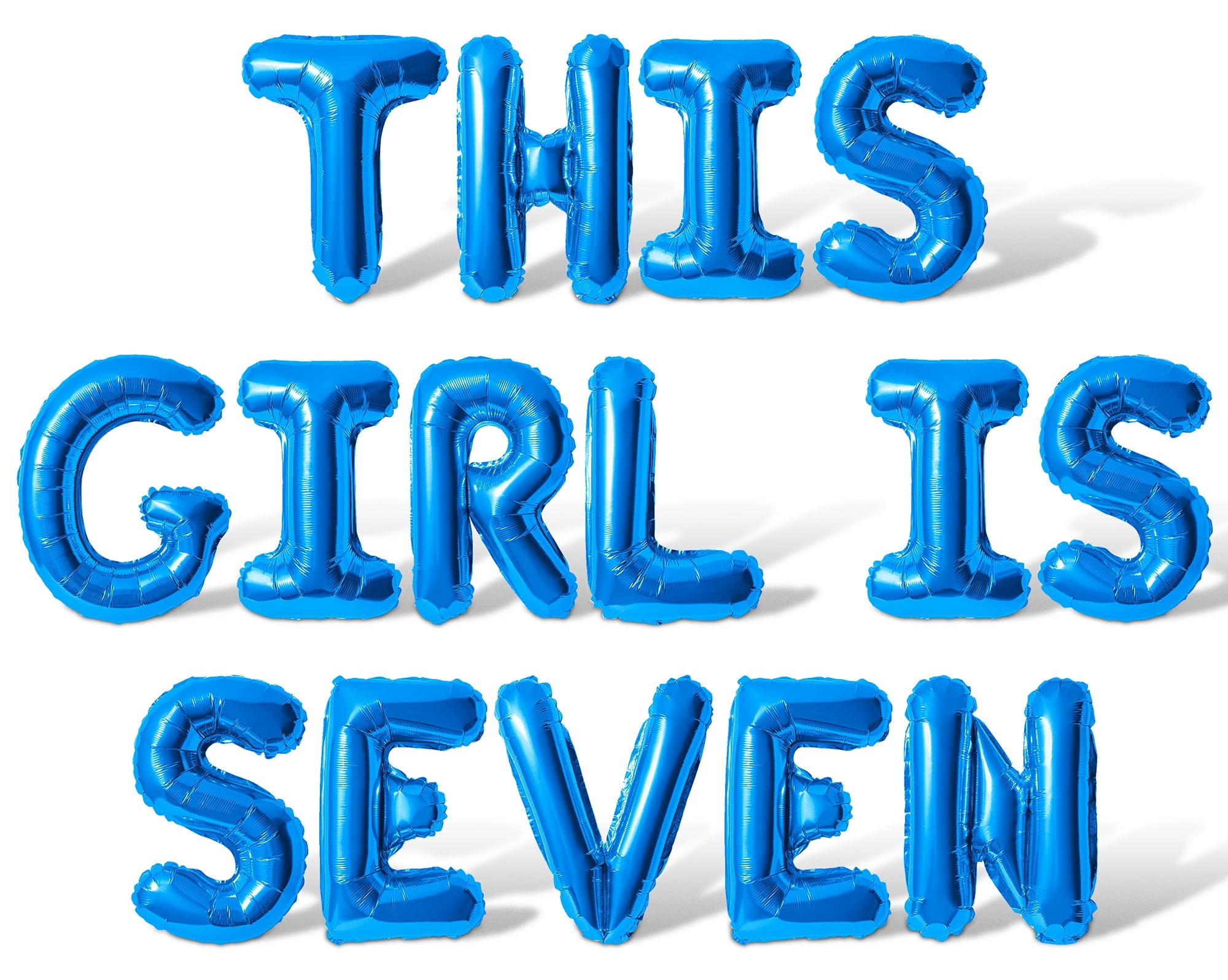 Letter Balloons - THIS GIRL IS SEVEN 16" Inch Alphabet Letters Foil ...