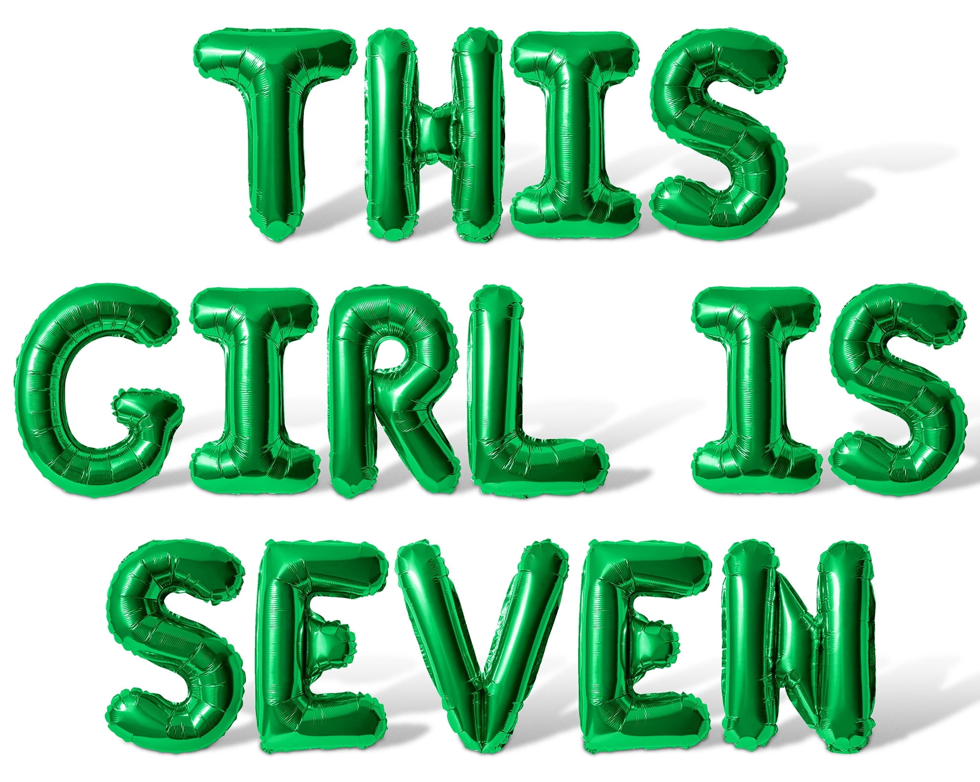 Letter Balloons - THIS GIRL IS SEVEN 16" Inch Alphabet Letters Foil ...