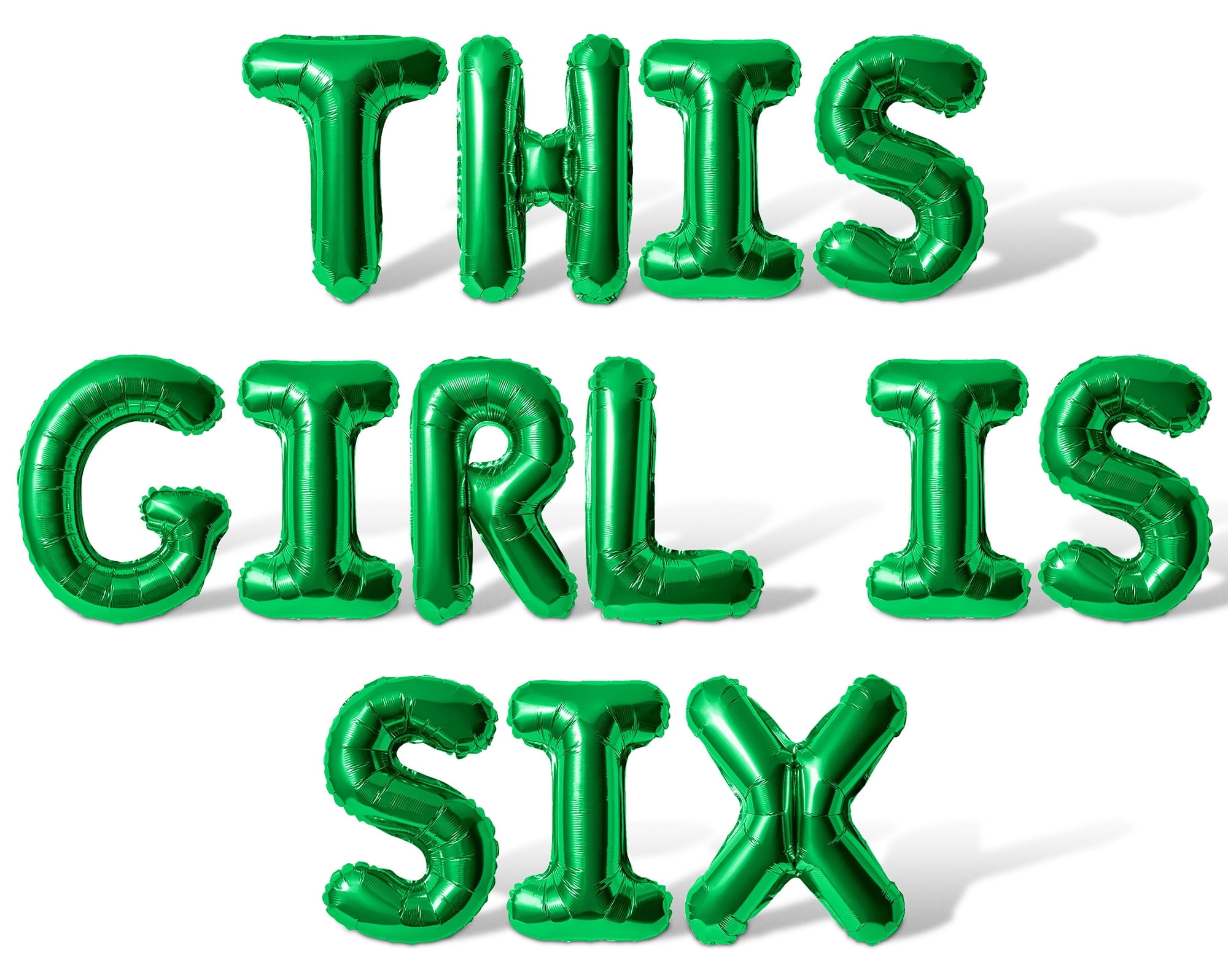 Letter Balloons - THIS GIRL IS SIX 16" Inch Alphabet Letters Foil Mylar ...