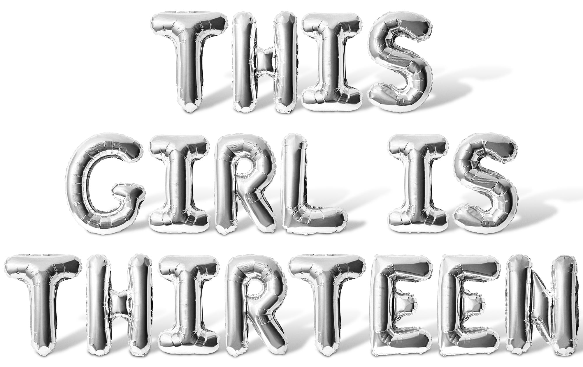 Letter Balloons - THIS GIRL IS THIRTEEN 16" Inch Alphabet Letters Foil ...
