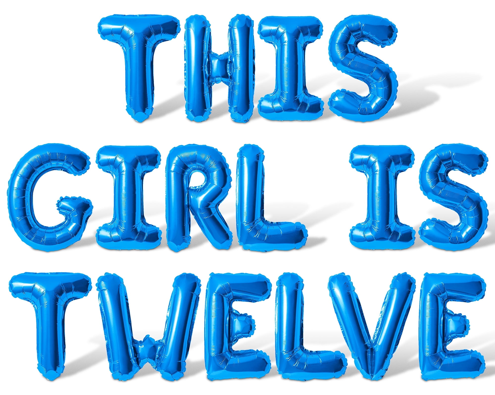 Letter Balloons - THIS GIRL IS TWELVE 16" Inch Alphabet Letters Foil ...
