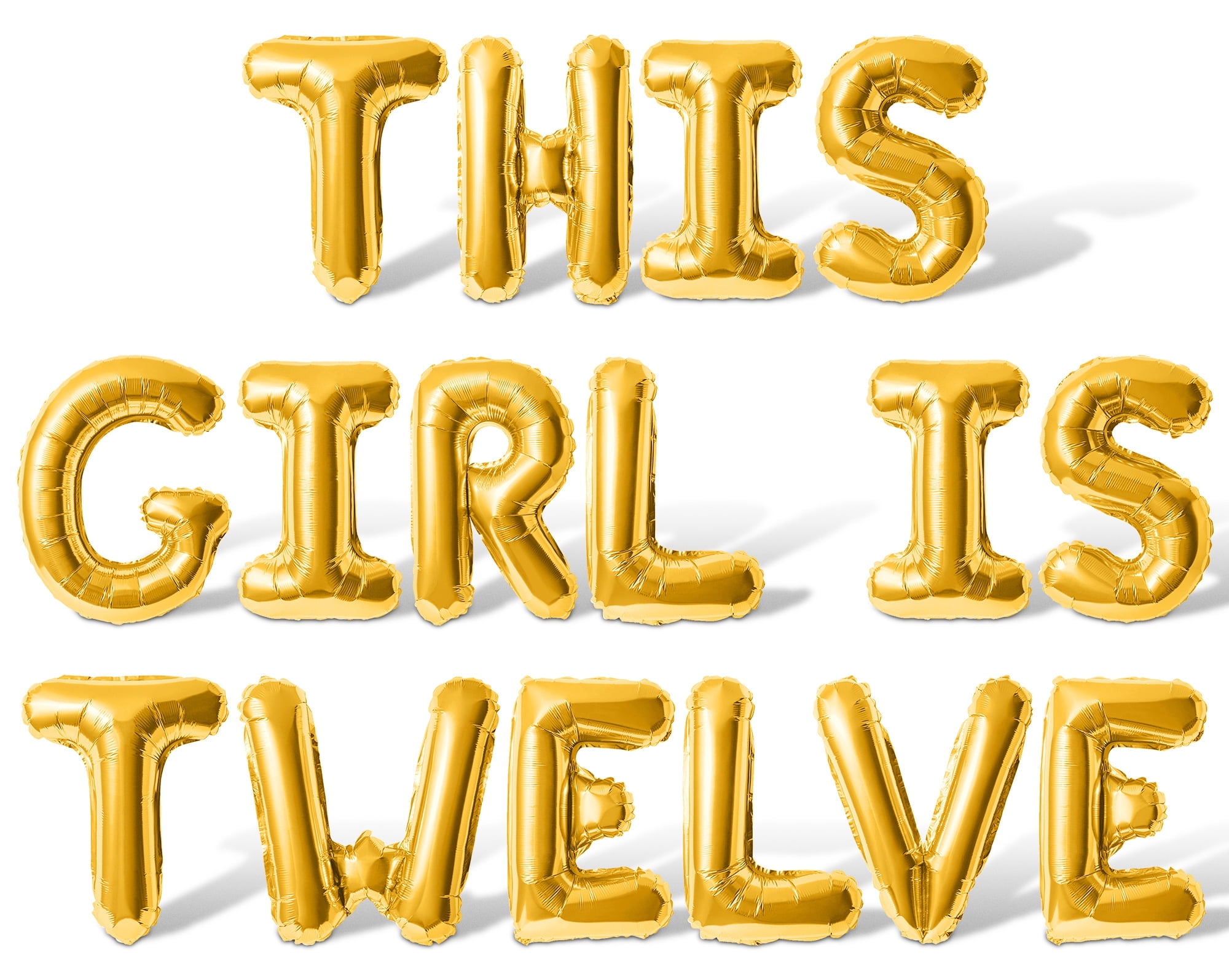Letter Balloons - THIS GIRL IS TWELVE 16" Inch Alphabet Letters Foil ...