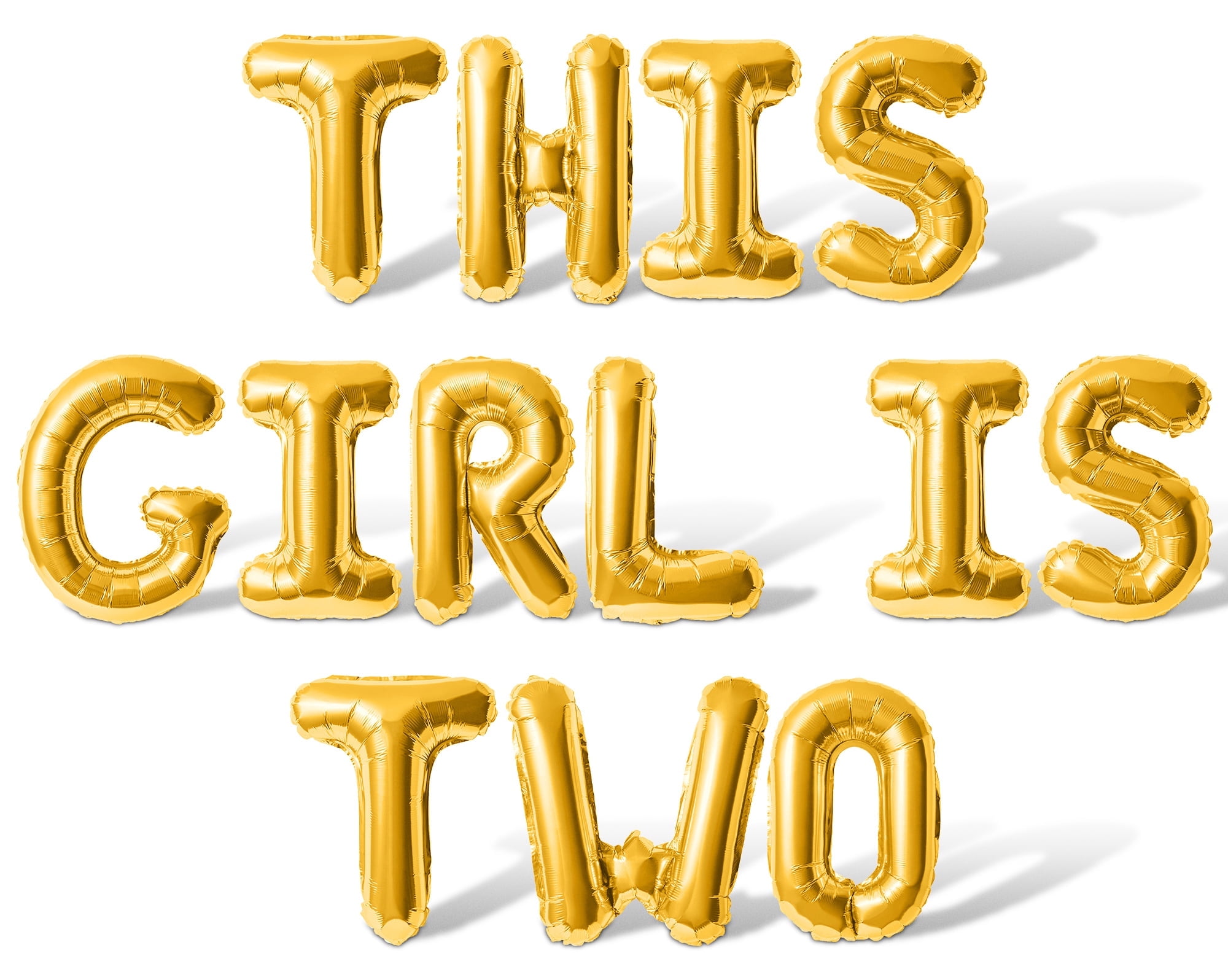 Letter Balloons - THIS GIRL IS TWO 16" Inch Alphabet Letters Foil Mylar ...