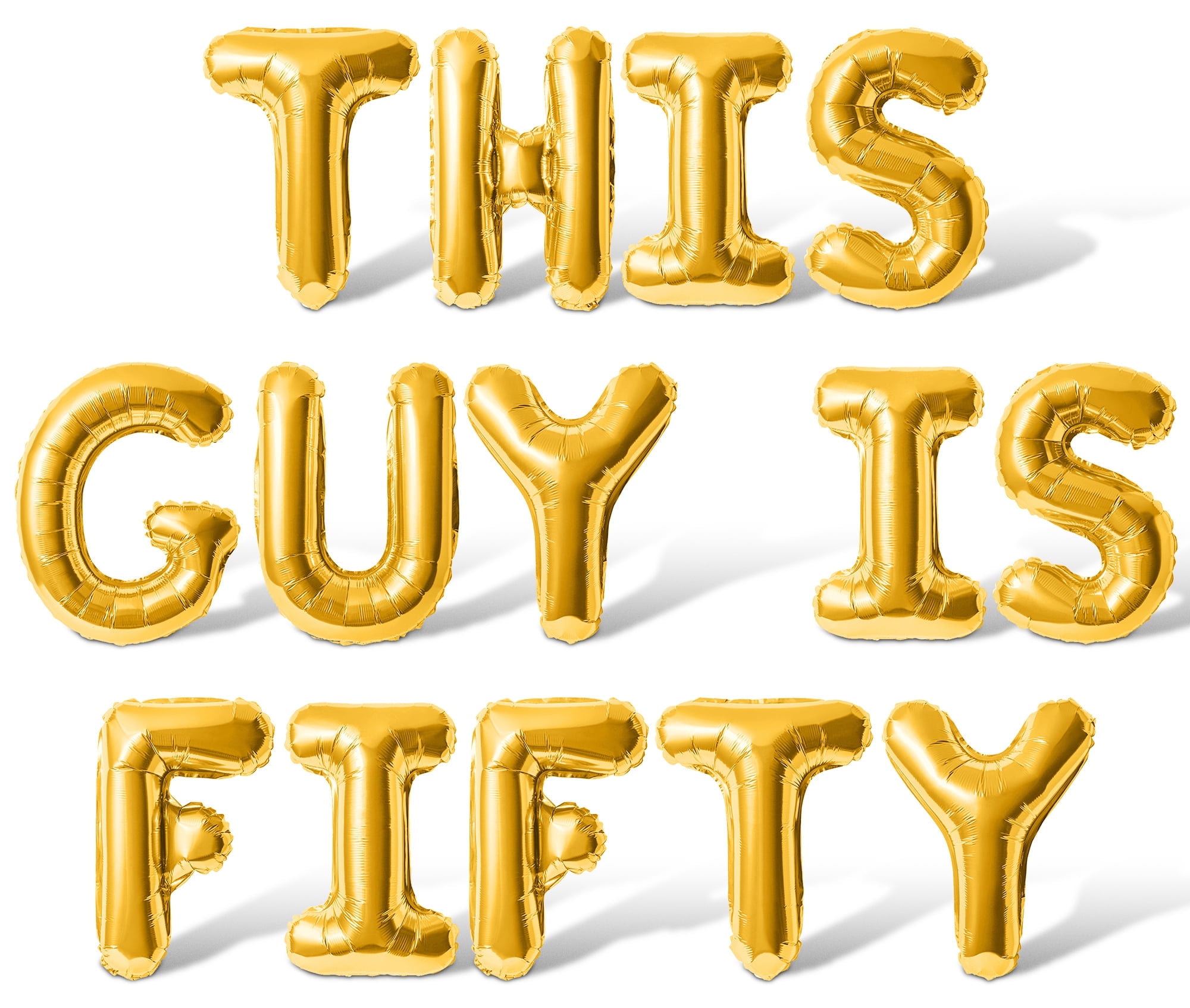 Letter Balloons - THIS GUY IS FIFTY 16" Inch Alphabet Letters Foil ...