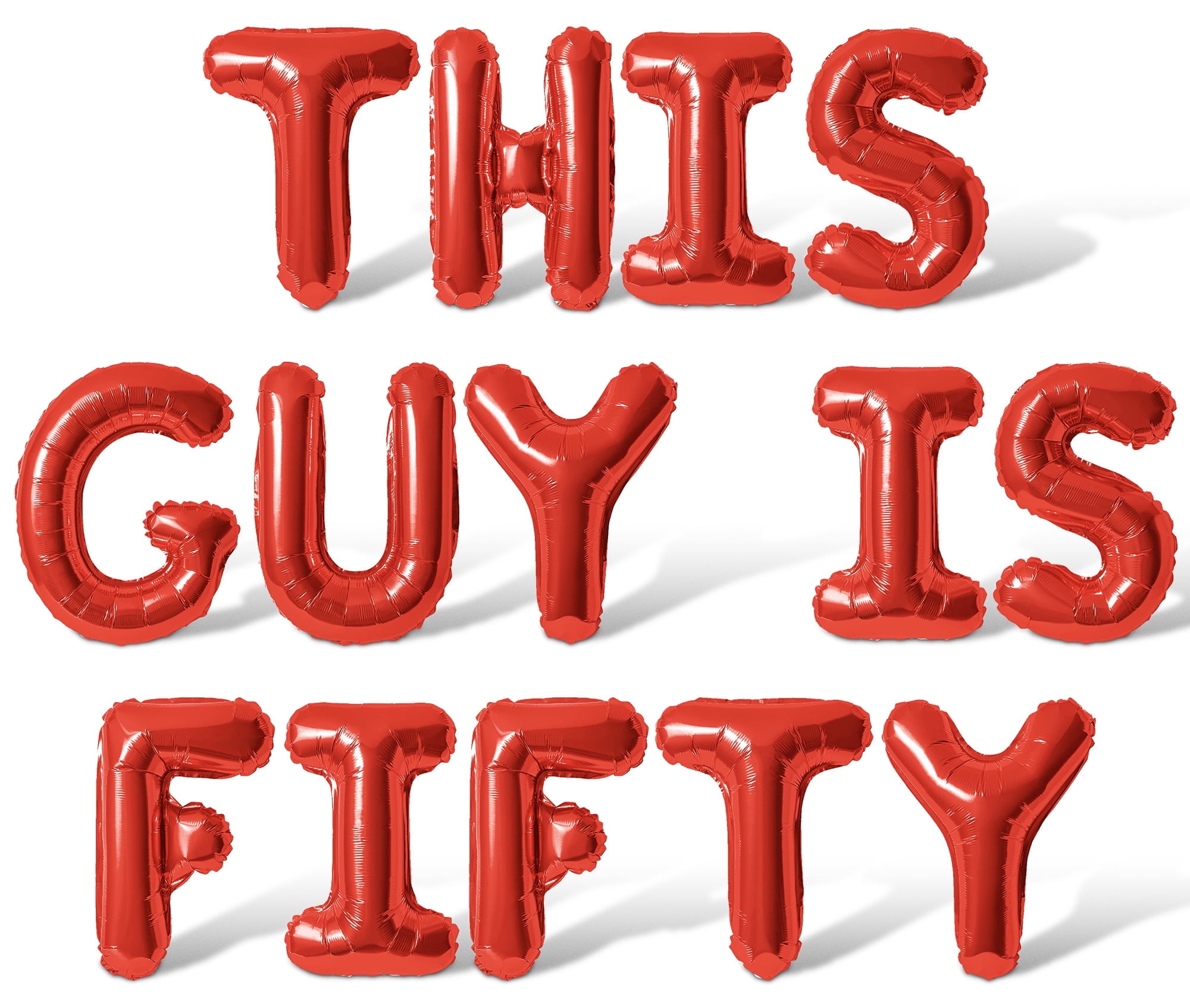 Letter Balloons - THIS GUY IS FIFTY 16" Inch Alphabet Letters Foil ...