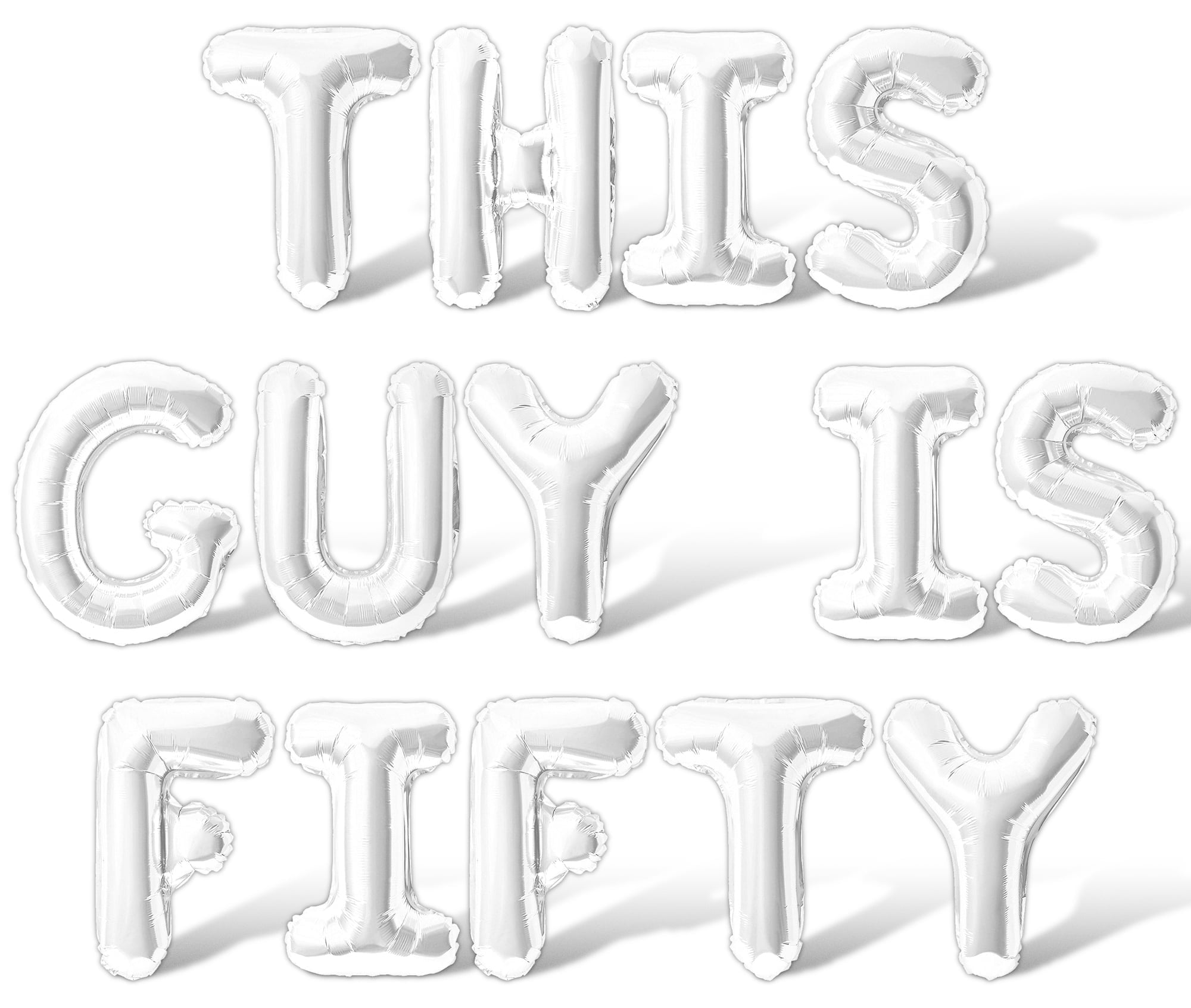 Letter Balloons - THIS GUY IS FIFTY 16" Inch Alphabet Letters Foil ...