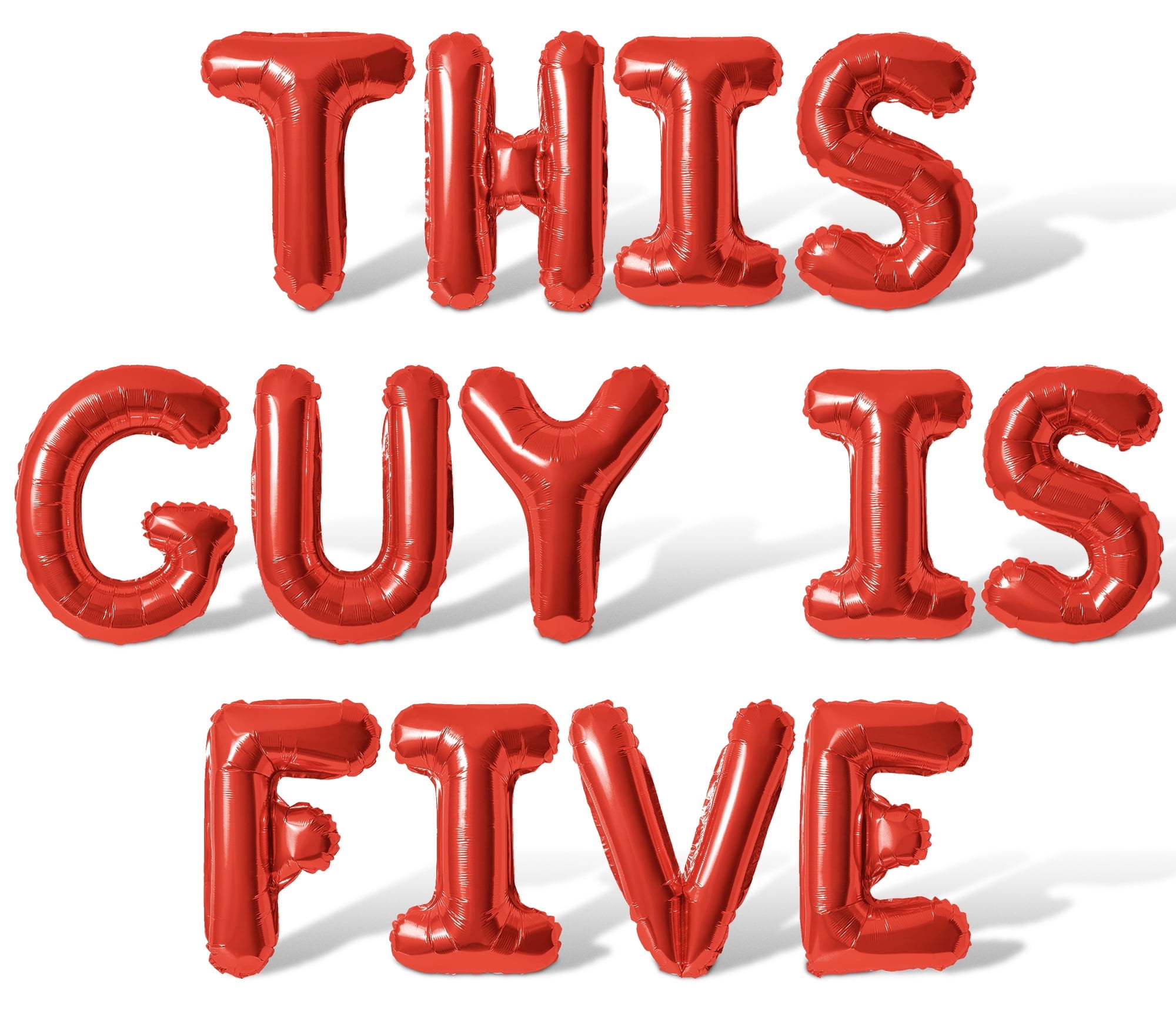 Letter Balloons - THIS GUY IS FIVE 16" Inch Alphabet Letters Foil Mylar ...