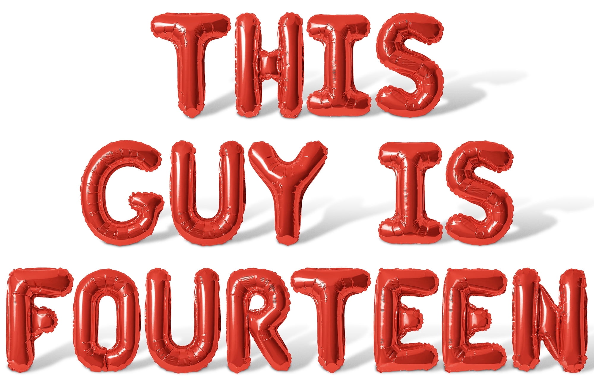 Letter Balloons - THIS GUY IS FOURTEEN 16" Inch Alphabet Letters Foil ...