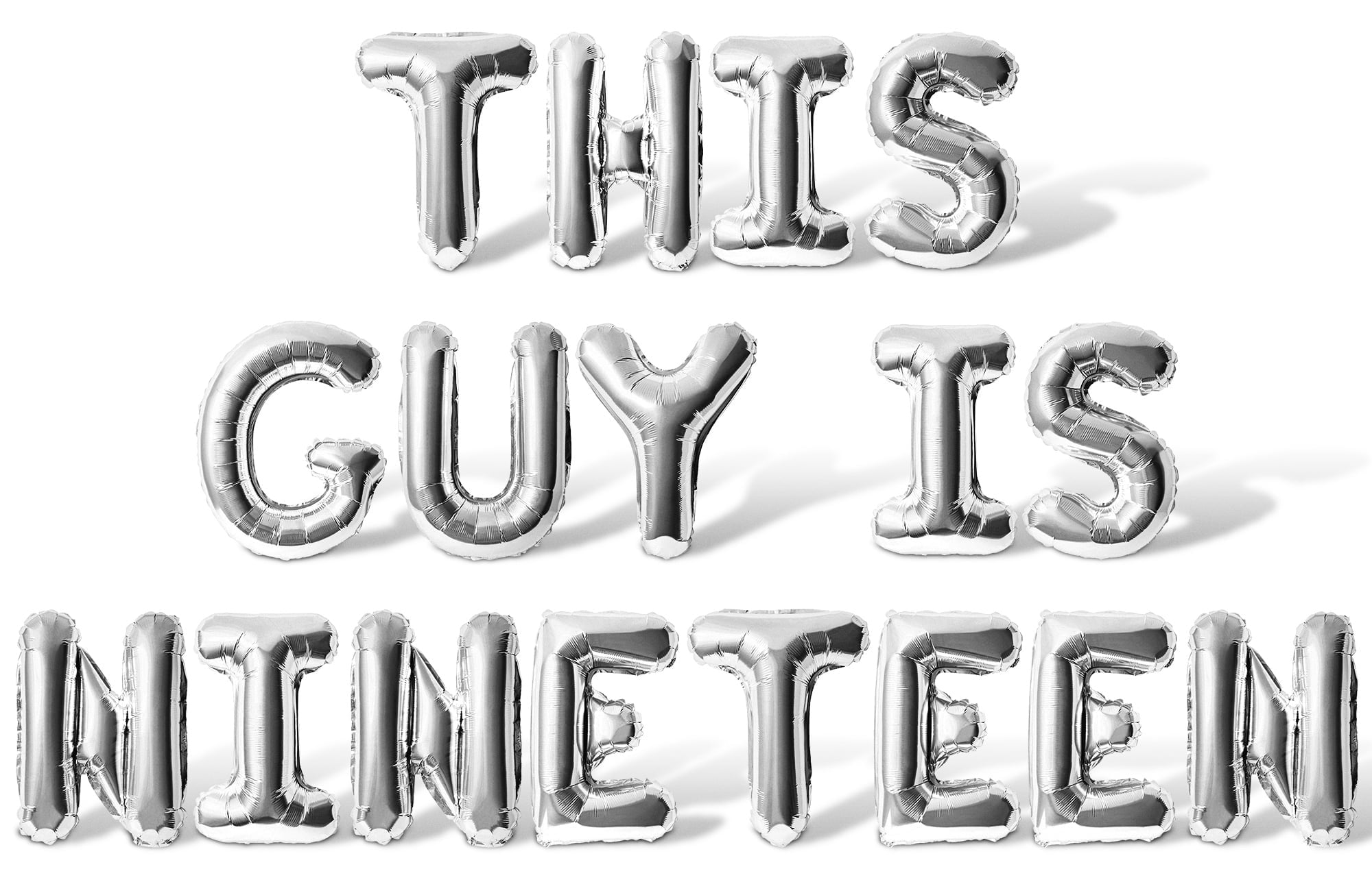 Letter Balloons - THIS GUY IS NINETEEN 16" Inch Alphabet Letters Foil ...