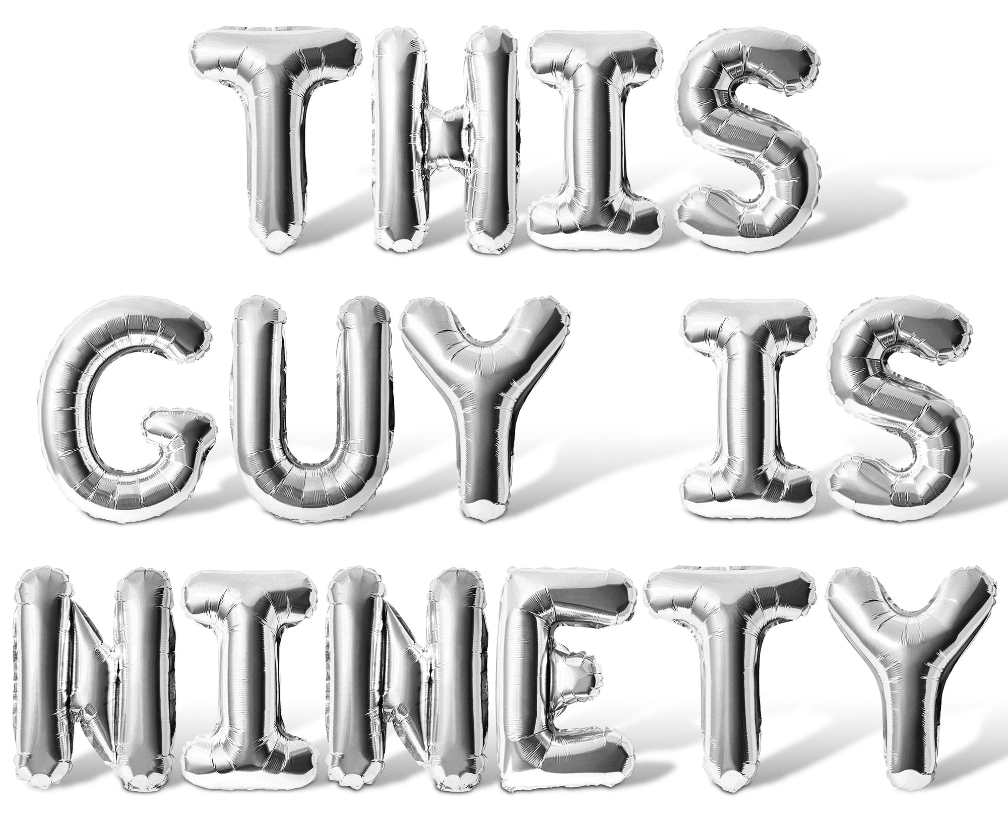 Letter Balloons - THIS GUY IS NINETY 16" Inch Alphabet Letters Foil ...