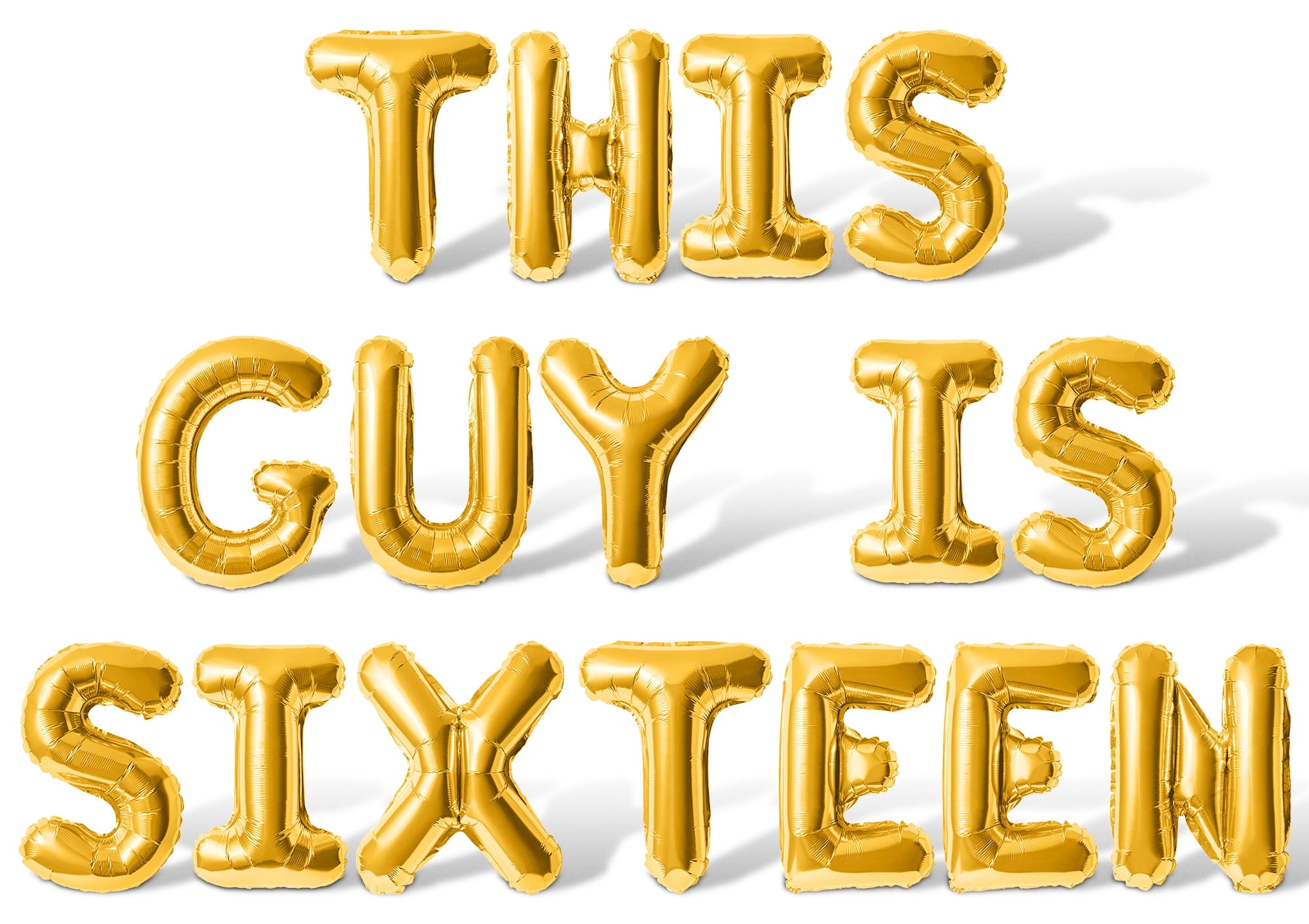 Letter Balloons - THIS GUY IS SIXTEEN 16" Inch Alphabet Letters Foil ...