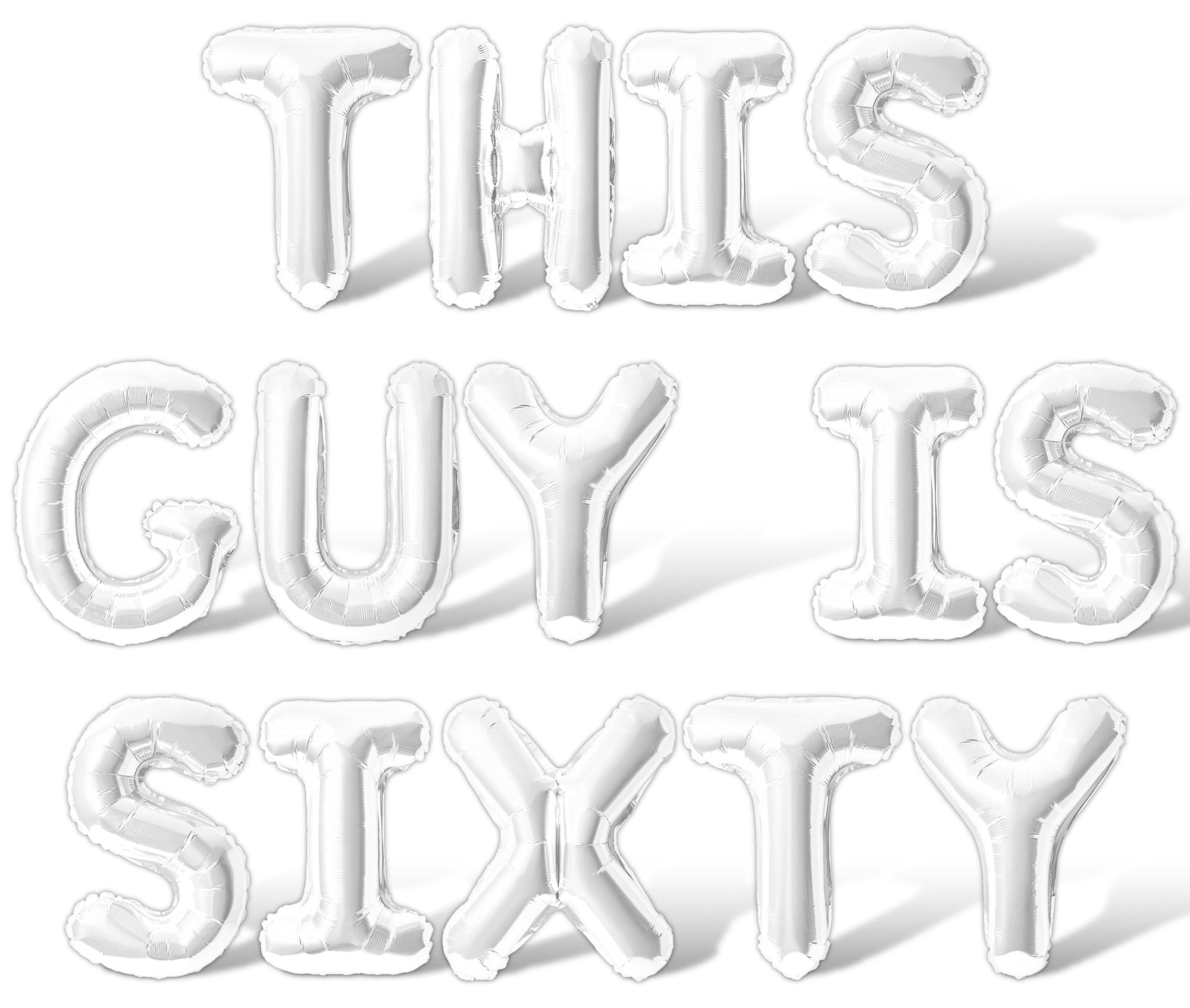 Letter Balloons - THIS GUY IS SIXTY 16" Inch Alphabet Letters Foil ...