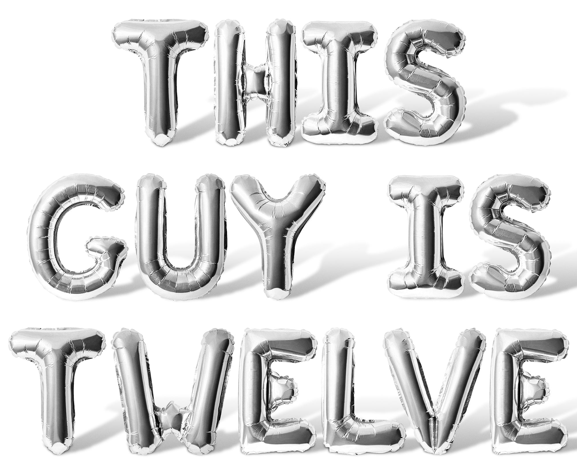Letter Balloons - THIS GUY IS TWELVE 16" Inch Alphabet Letters Foil ...
