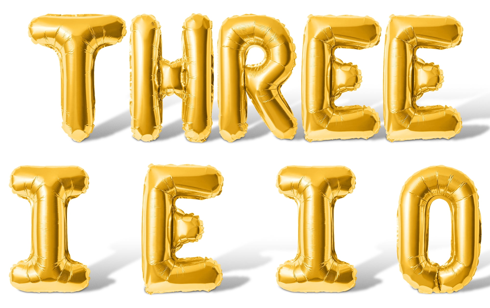 Letter Balloons - THREE I E I O 16" Inch Alphabet Letters Foil Mylar ...