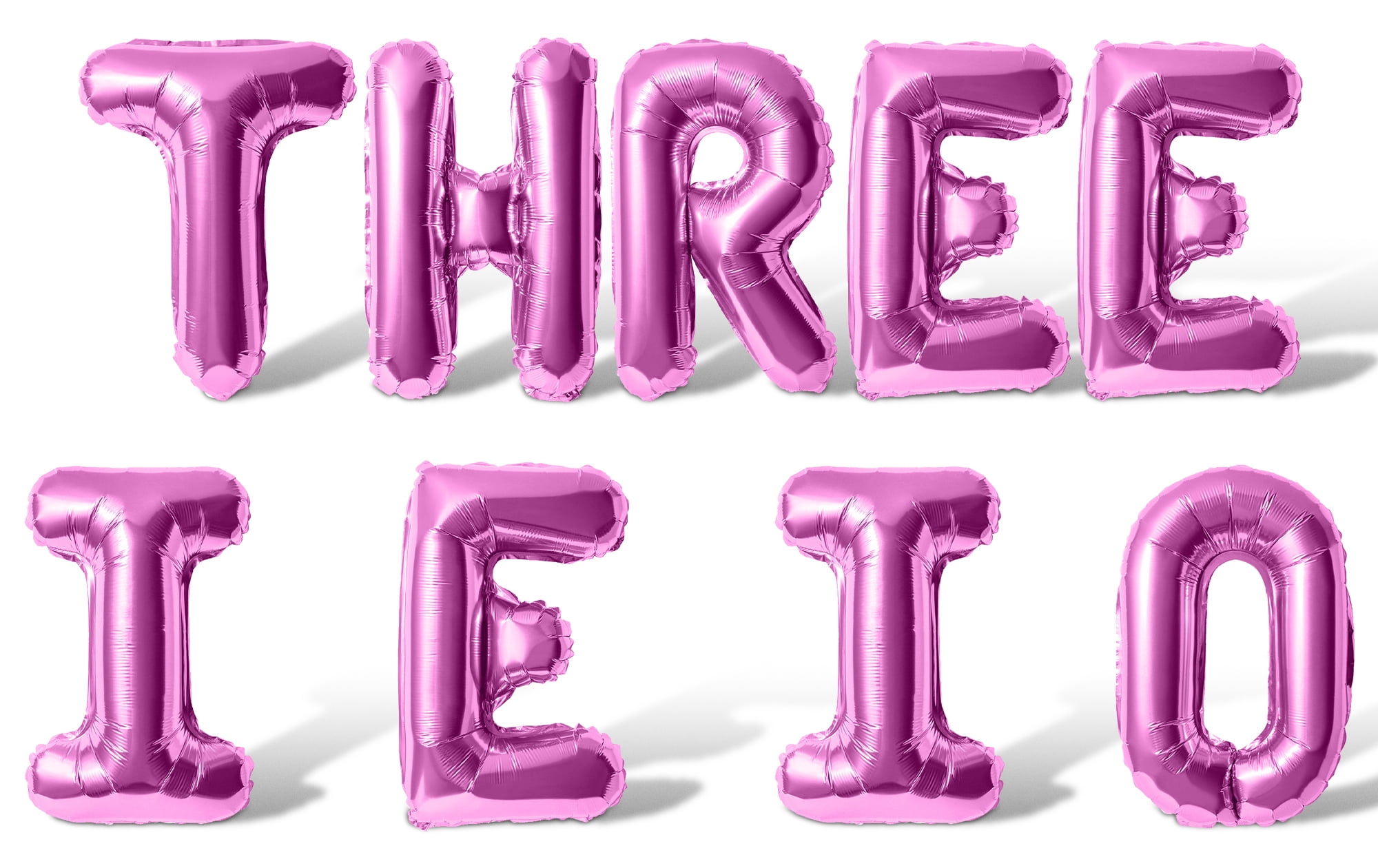 Letter Balloons - THREE I E I O 16" Inch Alphabet Letters Foil Mylar ...