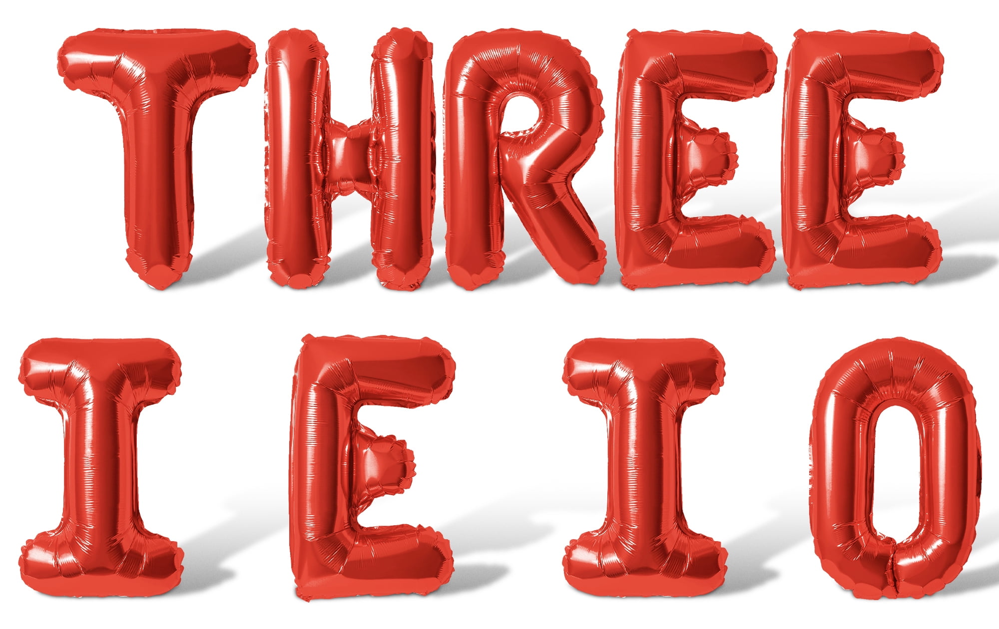 Letter Balloons - THREE I E I O 16" Inch Alphabet Letters Foil Mylar ...
