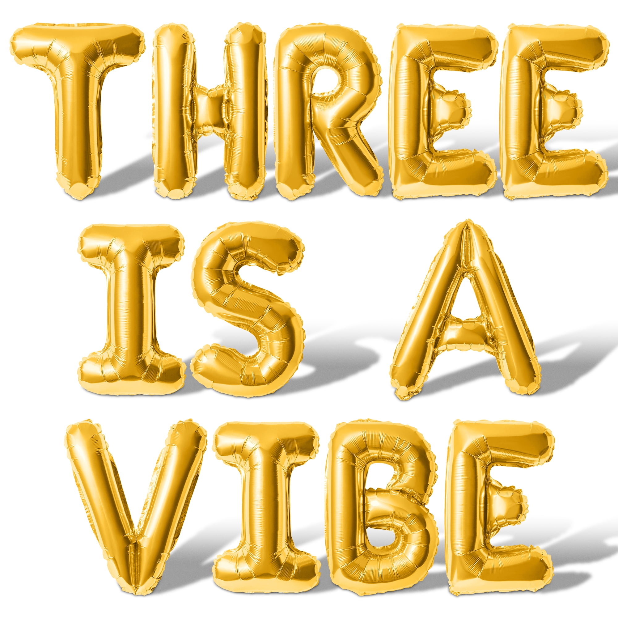 Letter Balloons - THREE IS A VIBE 16" Inch Alphabet Letters Foil Mylar ...