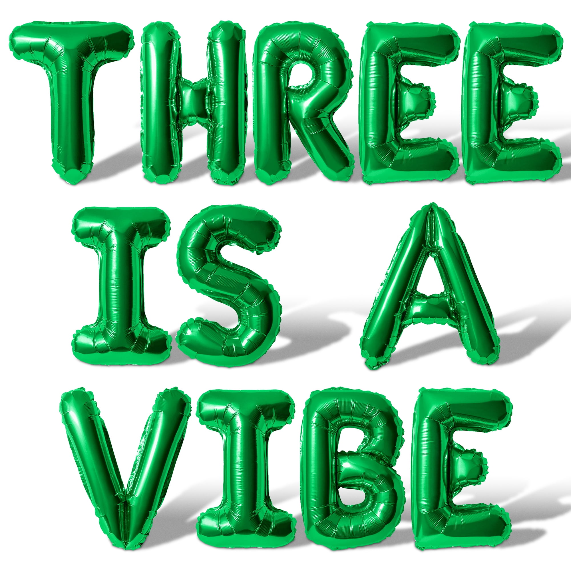 Letter Balloons - THREE IS A VIBE 16" Inch Alphabet Letters Foil Mylar ...