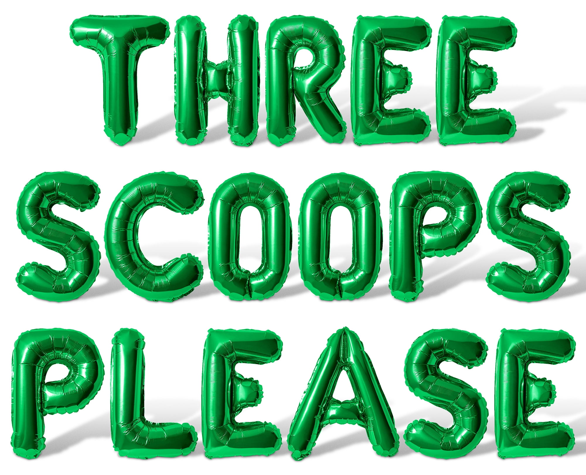Letter Balloons - THREE SCOOPS PLEASE 16" Inch Alphabet Letters Foil ...