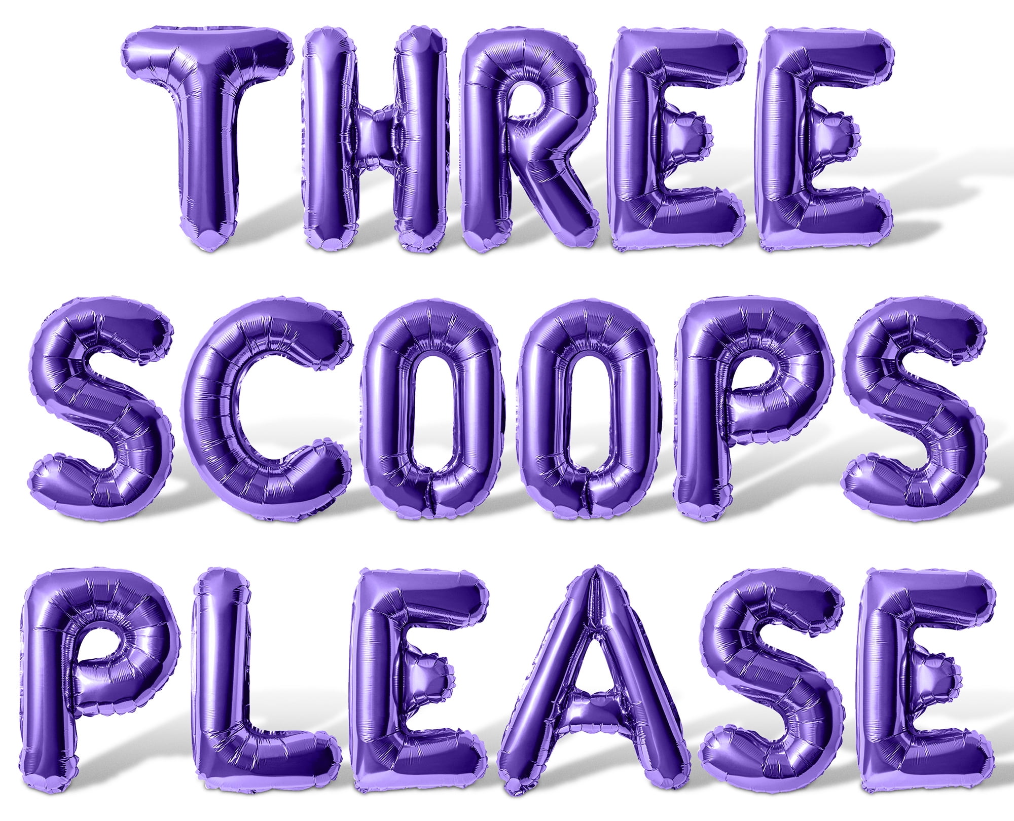 Letter Balloons - THREE SCOOPS PLEASE 16" Inch Alphabet Letters Foil ...