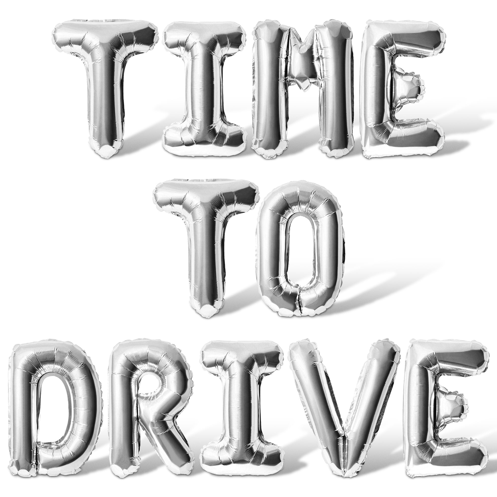 Letter Balloons - TIME TO DRIVE 16" Inch Alphabet Letters Foil Mylar ...