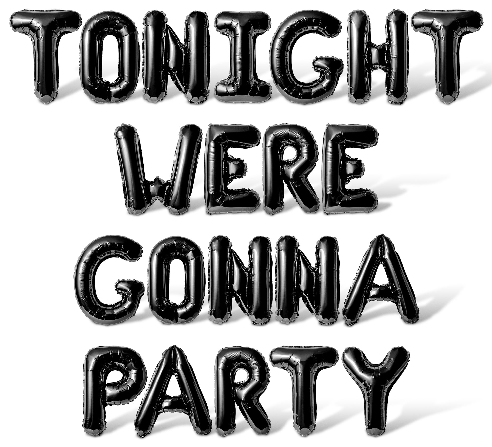 Letter Balloons - TONIGHT WERE GONNA PARTY 16" Inch Alphabet Letters ...