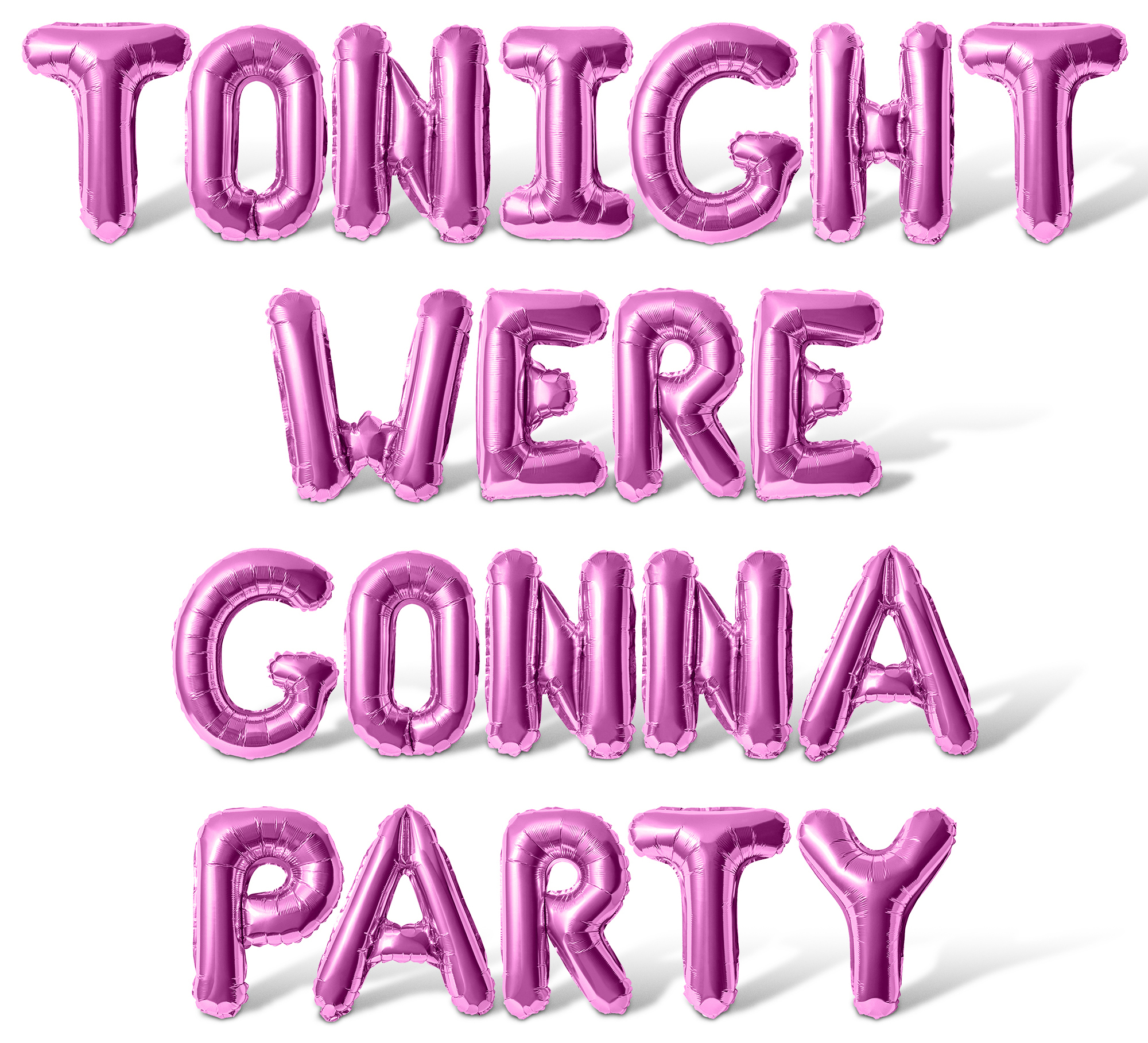 Letter Balloons - TONIGHT WERE GONNA PARTY 16" Inch Alphabet Letters ...