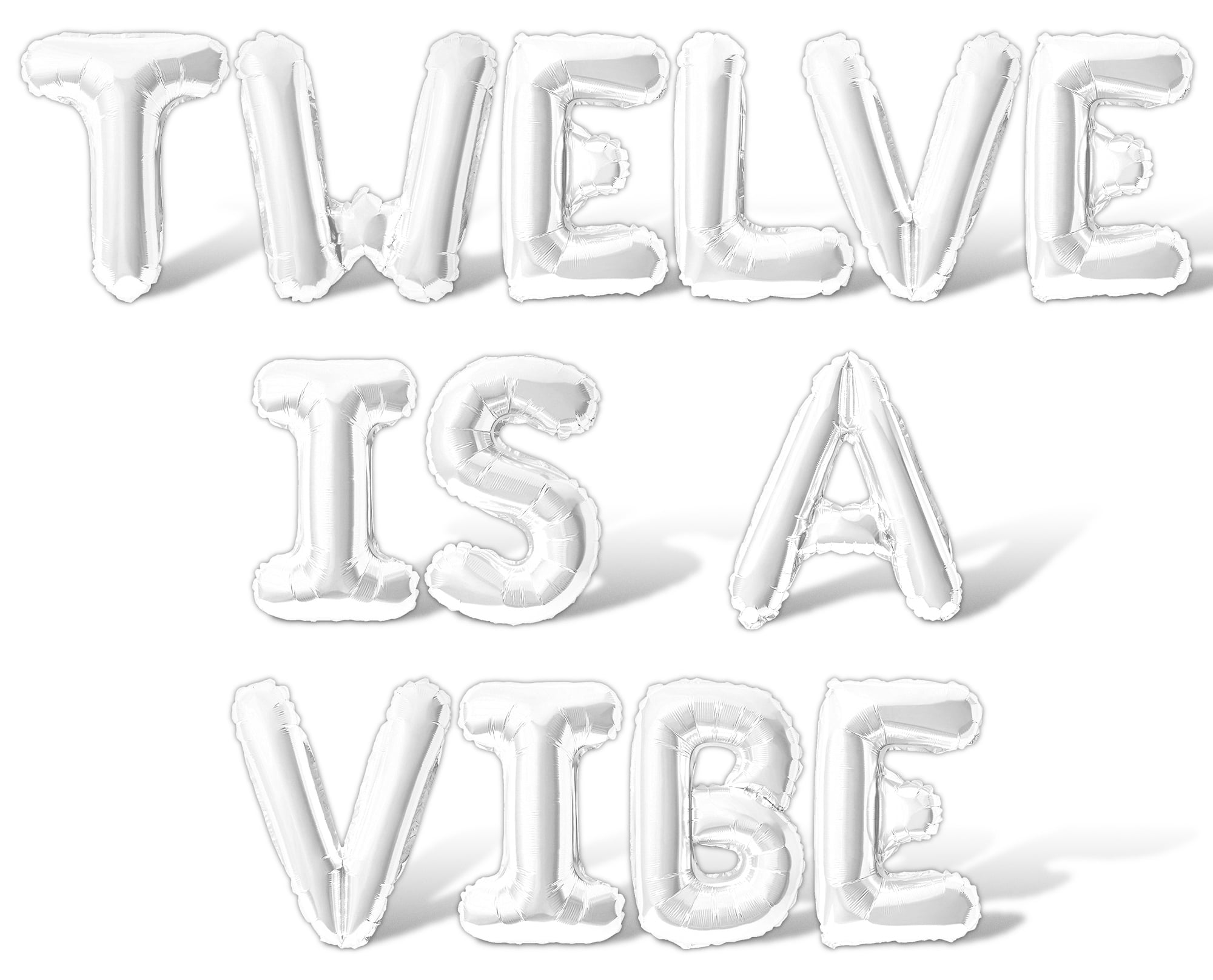 Letter Balloons - TWELVE IS A VIBE 16" Inch Alphabet Letters Foil Mylar ...
