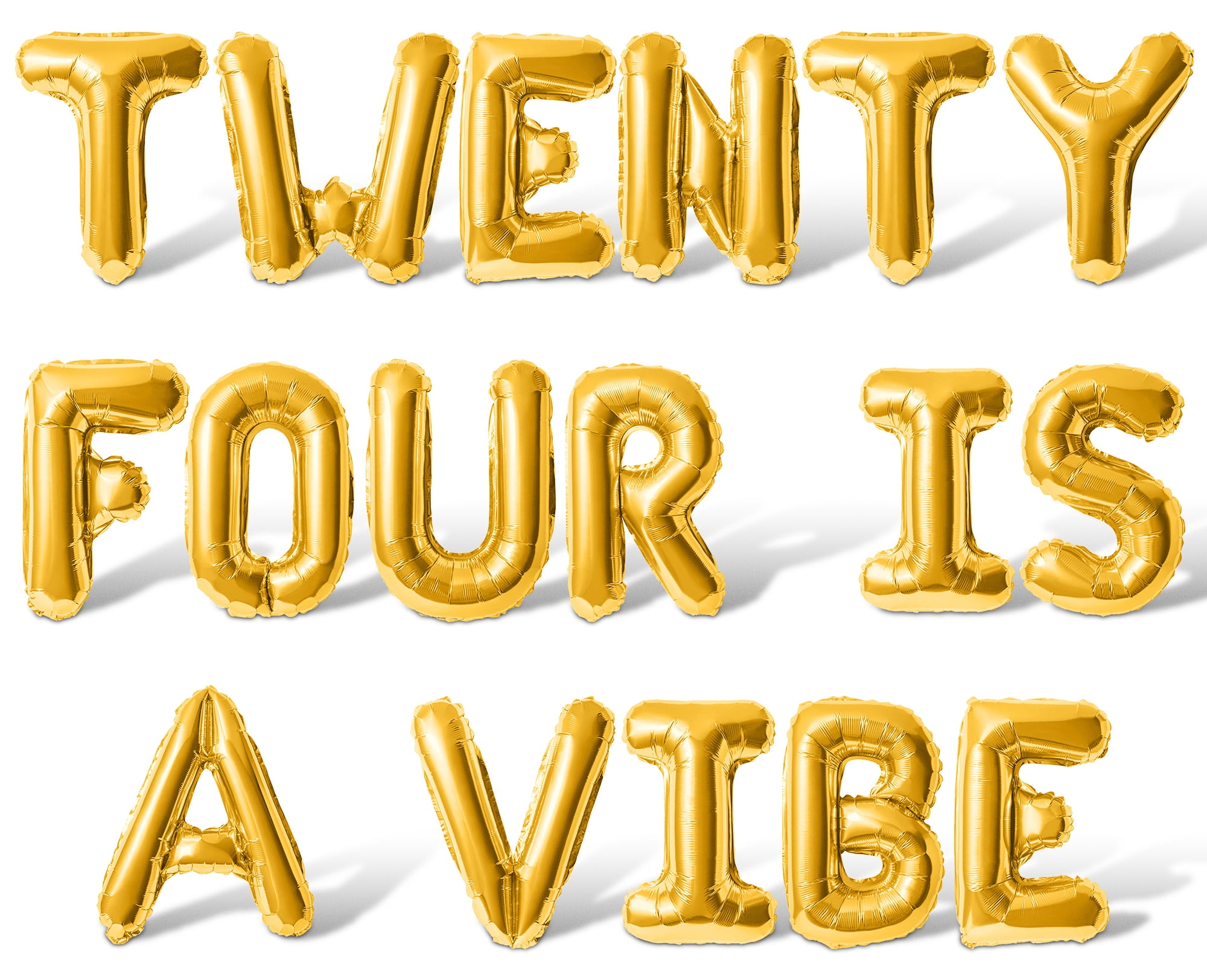 Letter Balloons - TWENTY FOUR IS A VIBE 16" Inch Alphabet Letters Foil ...