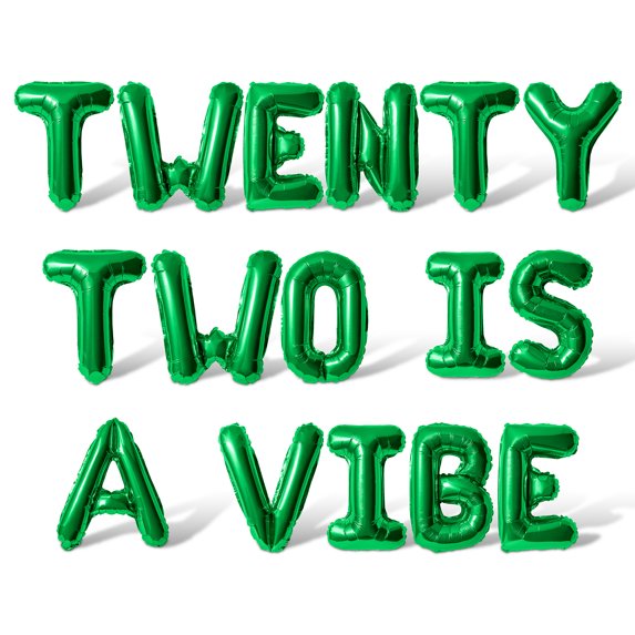 Letter Balloons - TWENTY TWO IS A VIBE 16" Inch Alphabet Letters Foil ...