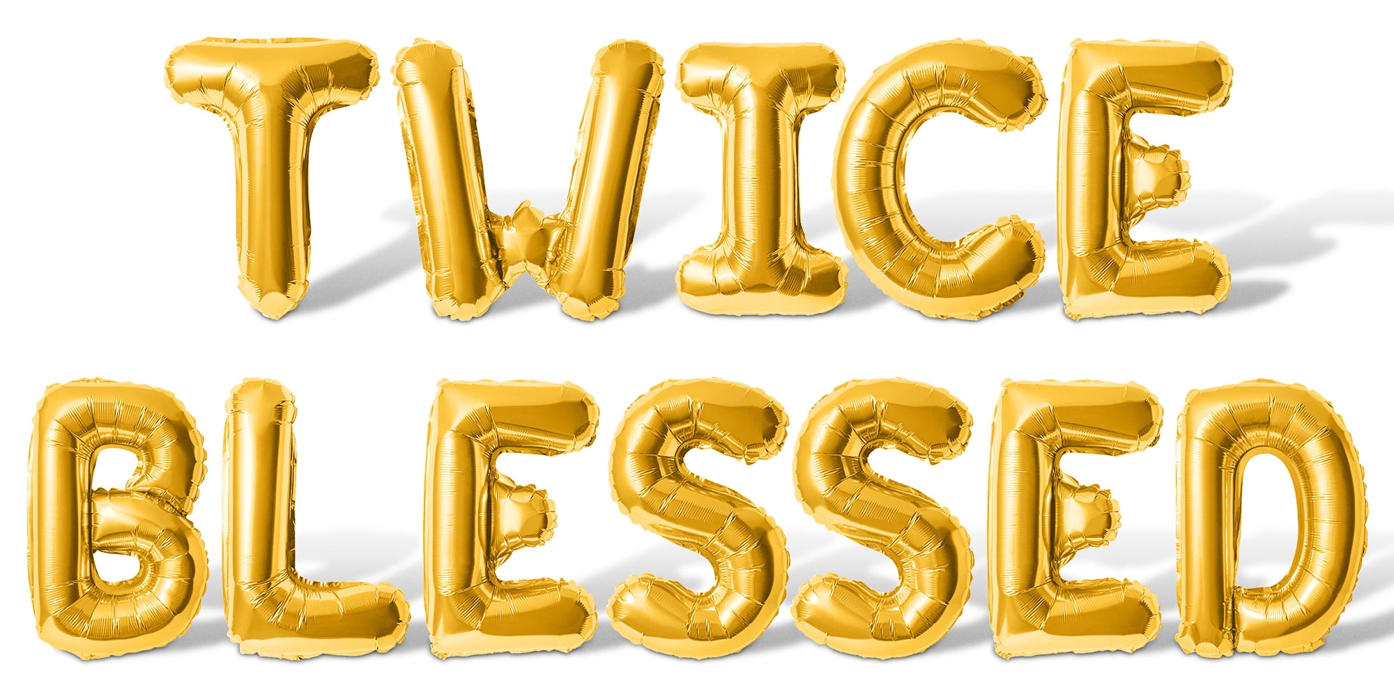 Letter Balloons - TWICE BLESSED 16" Inch Alphabet Letters Foil Mylar ...