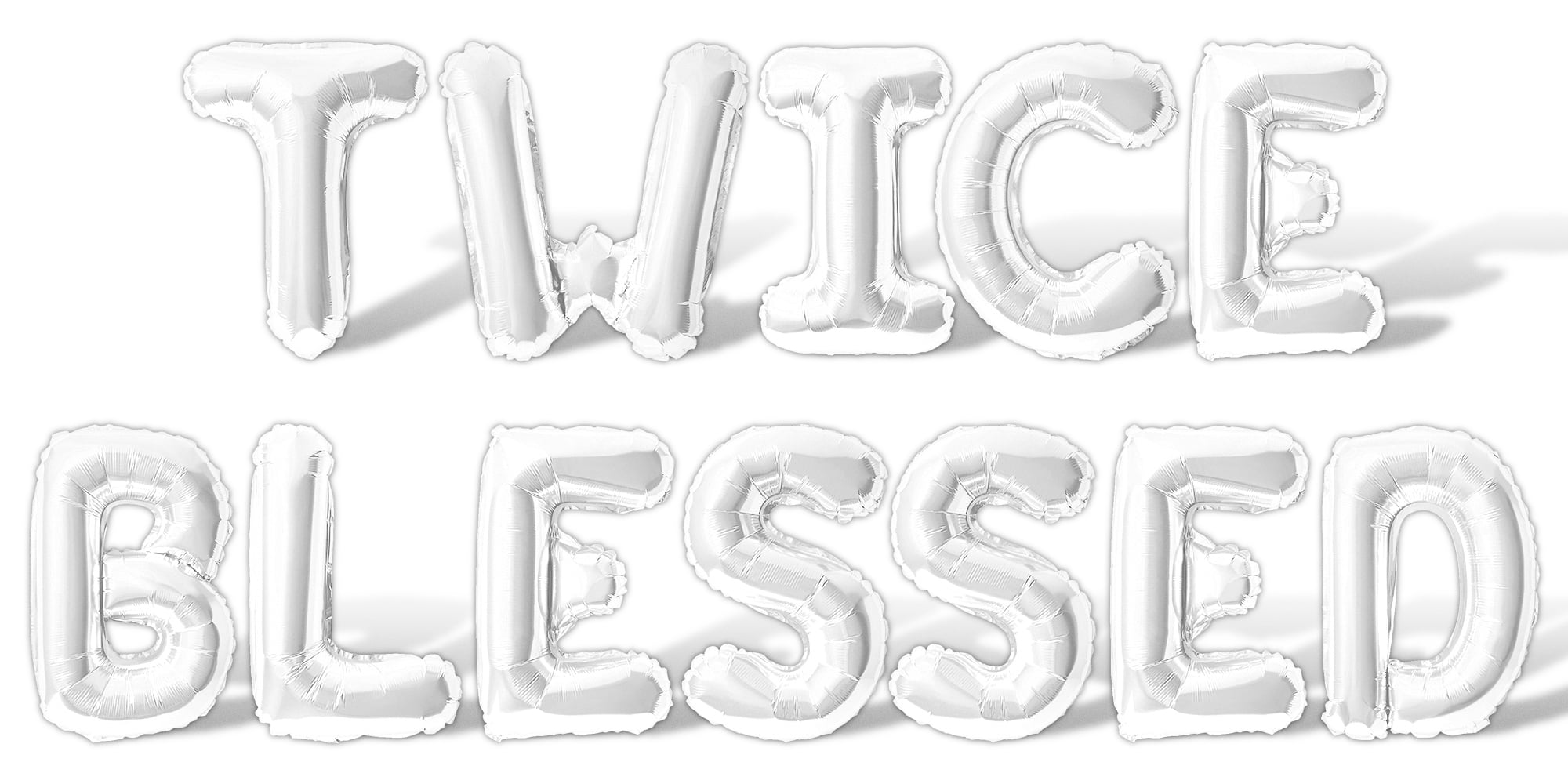 Letter Balloons - TWICE BLESSED 16" Inch Alphabet Letters Foil Mylar ...