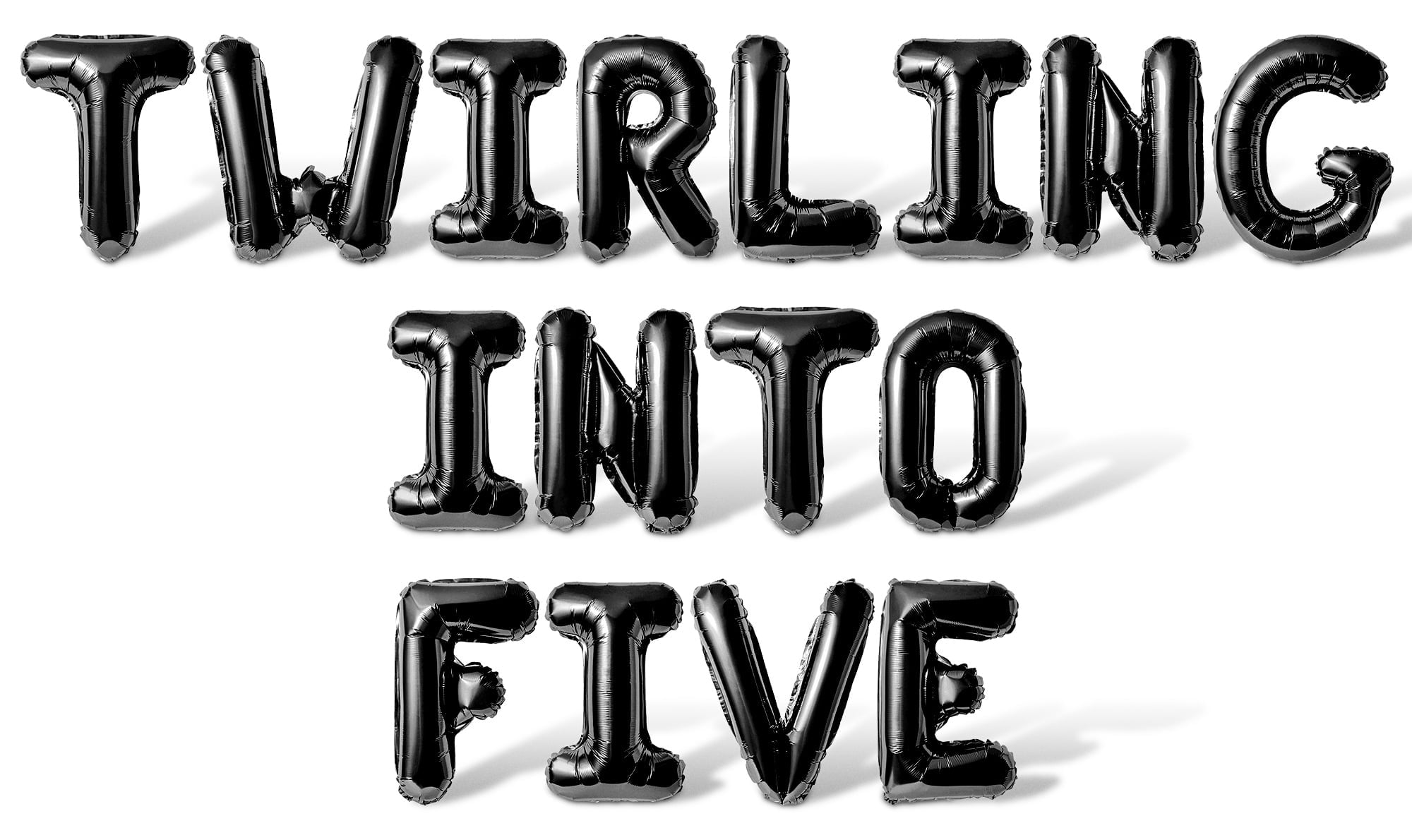 Letter Balloons - TWIRLING INTO FIVE 16" Inch Alphabet Letters Foil ...
