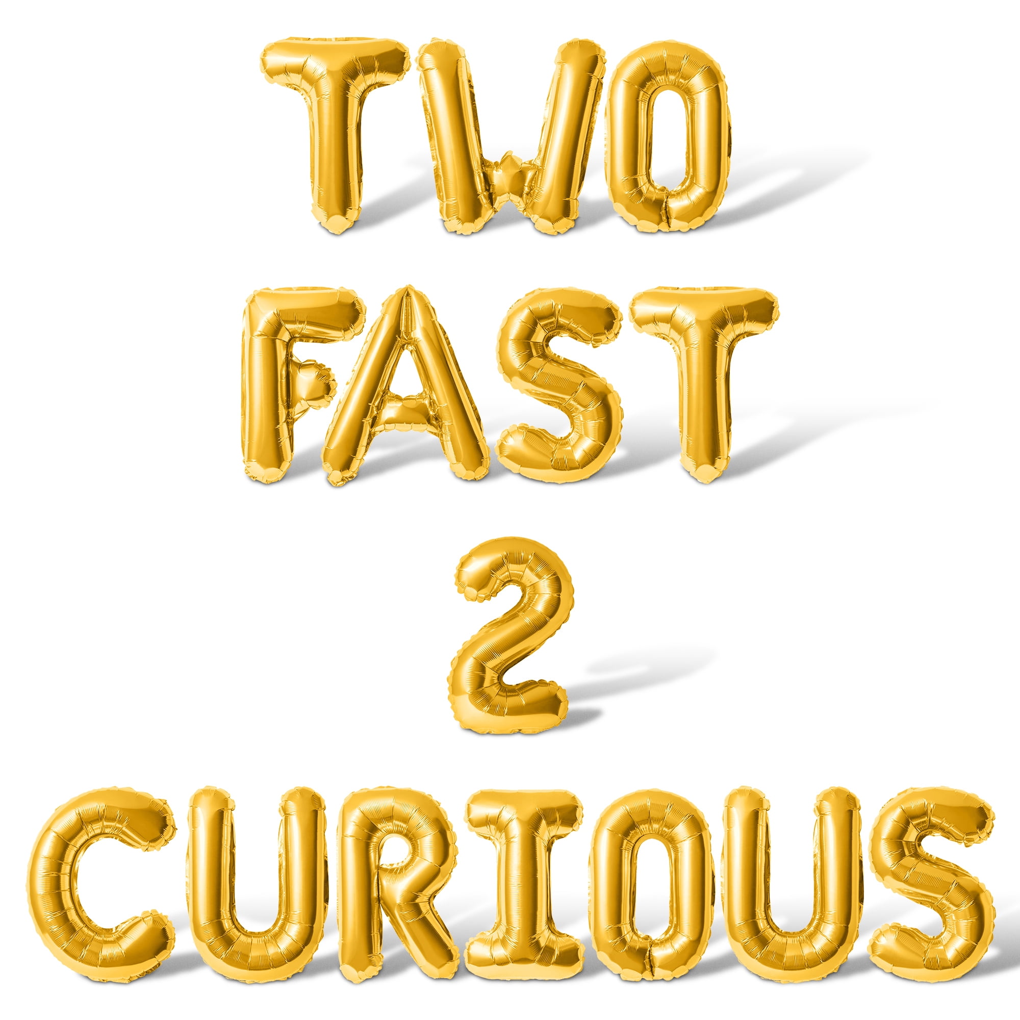 Letter Balloons - TWO FAST 2 CURIOUS 16" Inch Alphabet Letters Foil ...