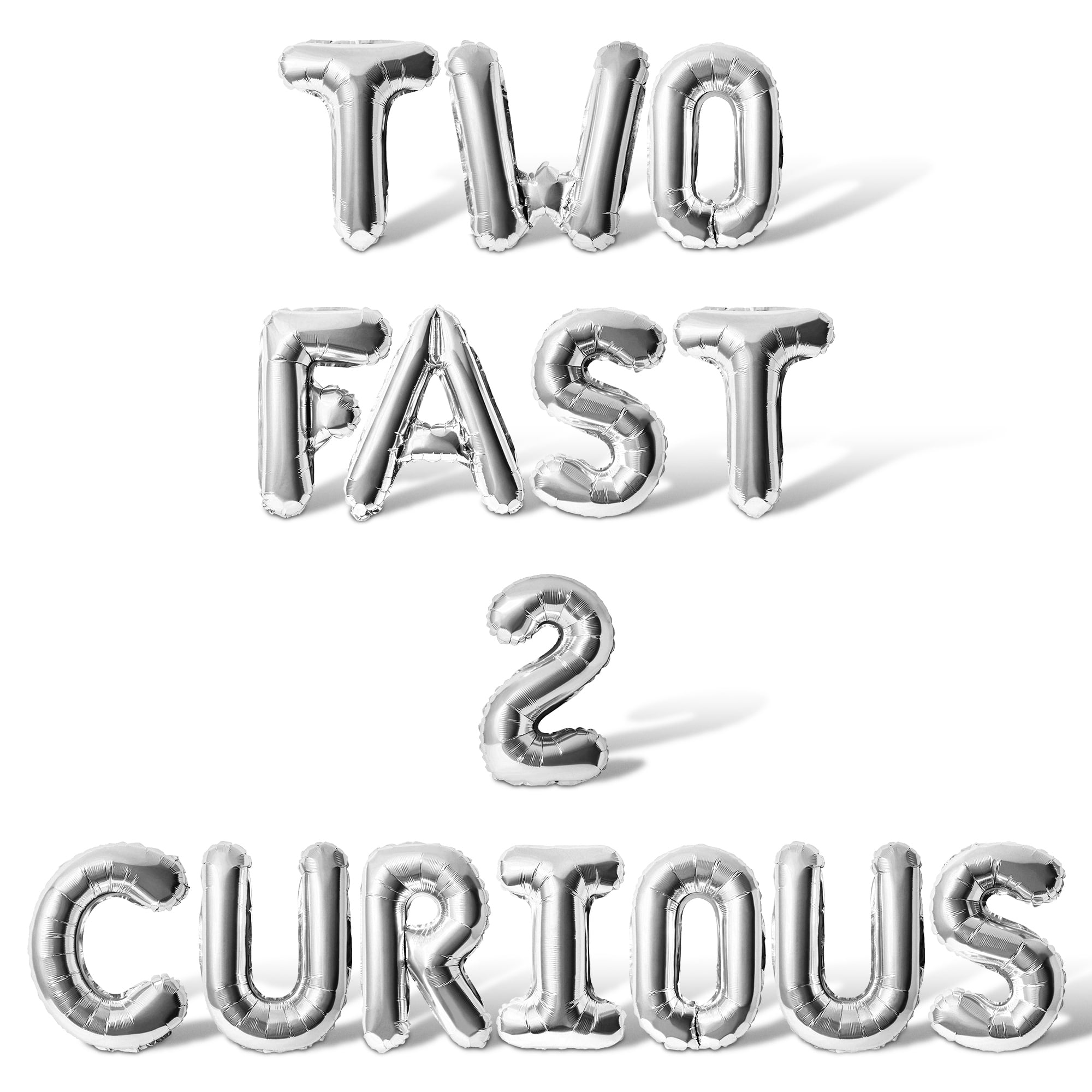 Letter Balloons - TWO FAST 2 CURIOUS 16" Inch Alphabet Letters Foil ...