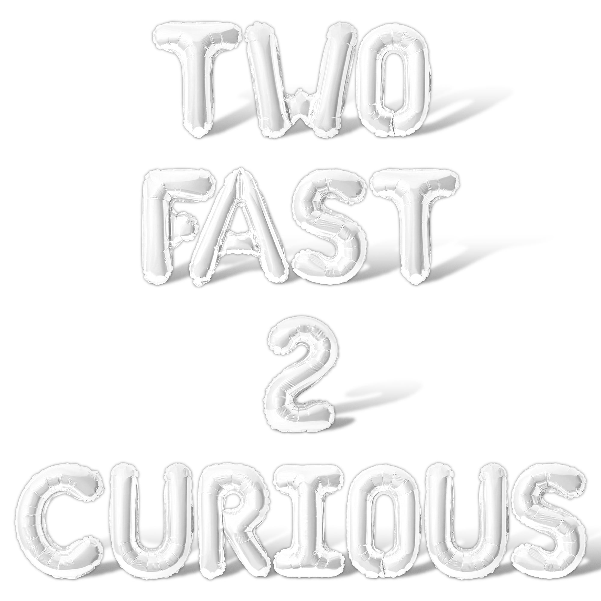 Letter Balloons - TWO FAST 2 CURIOUS 16" Inch Alphabet Letters Foil ...